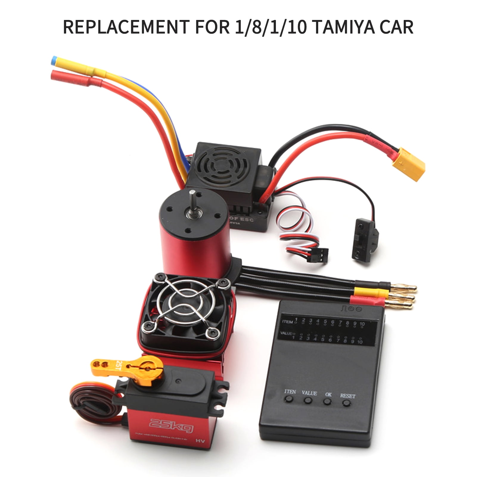 Nishore ESC,S3650 3100kv Motor Sink 1/8/1/10 Car 3100kv Motor 60a Servo ...