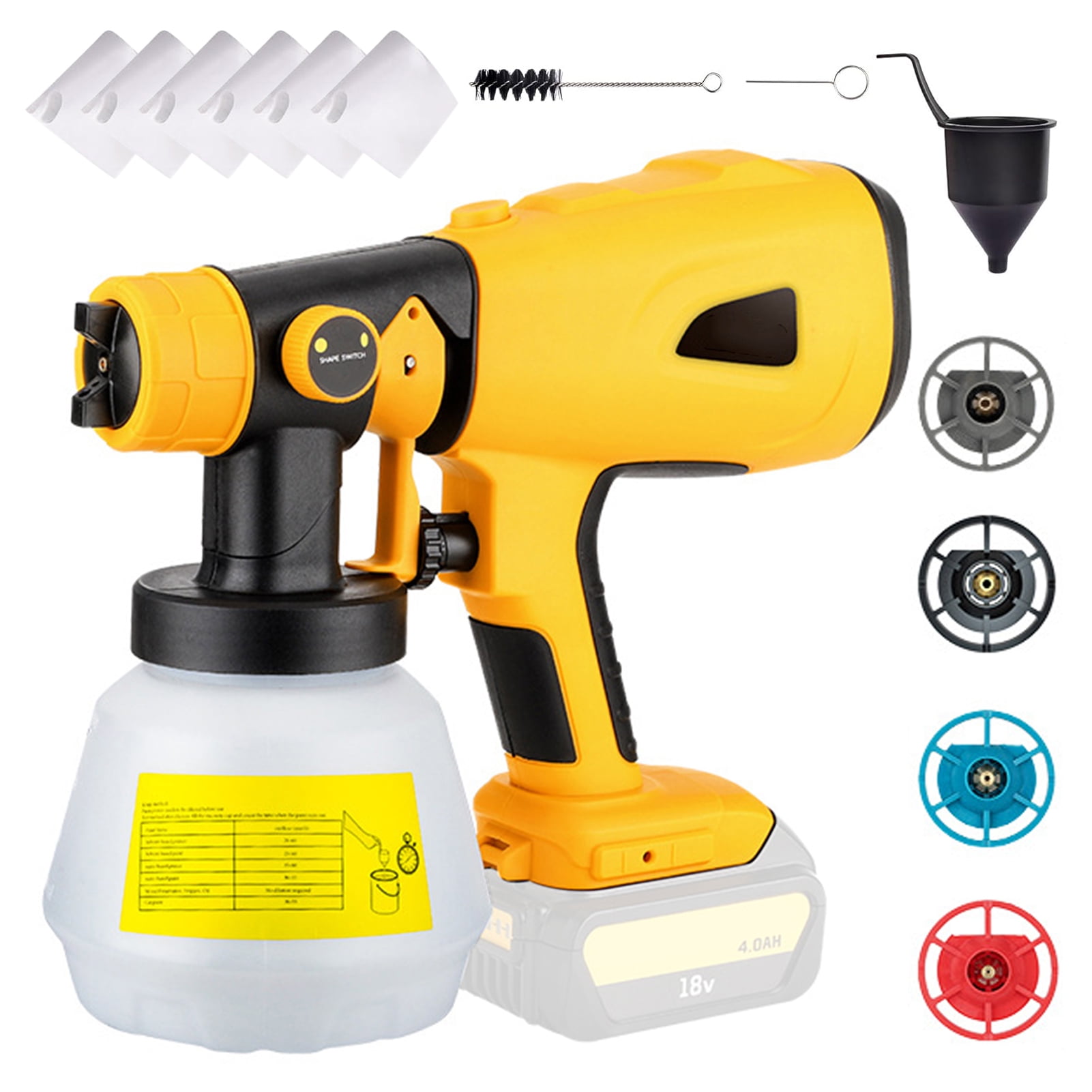 Nishore Paint sprayer,Sprayer With 1000ml Max Battery Handheld Paint ...