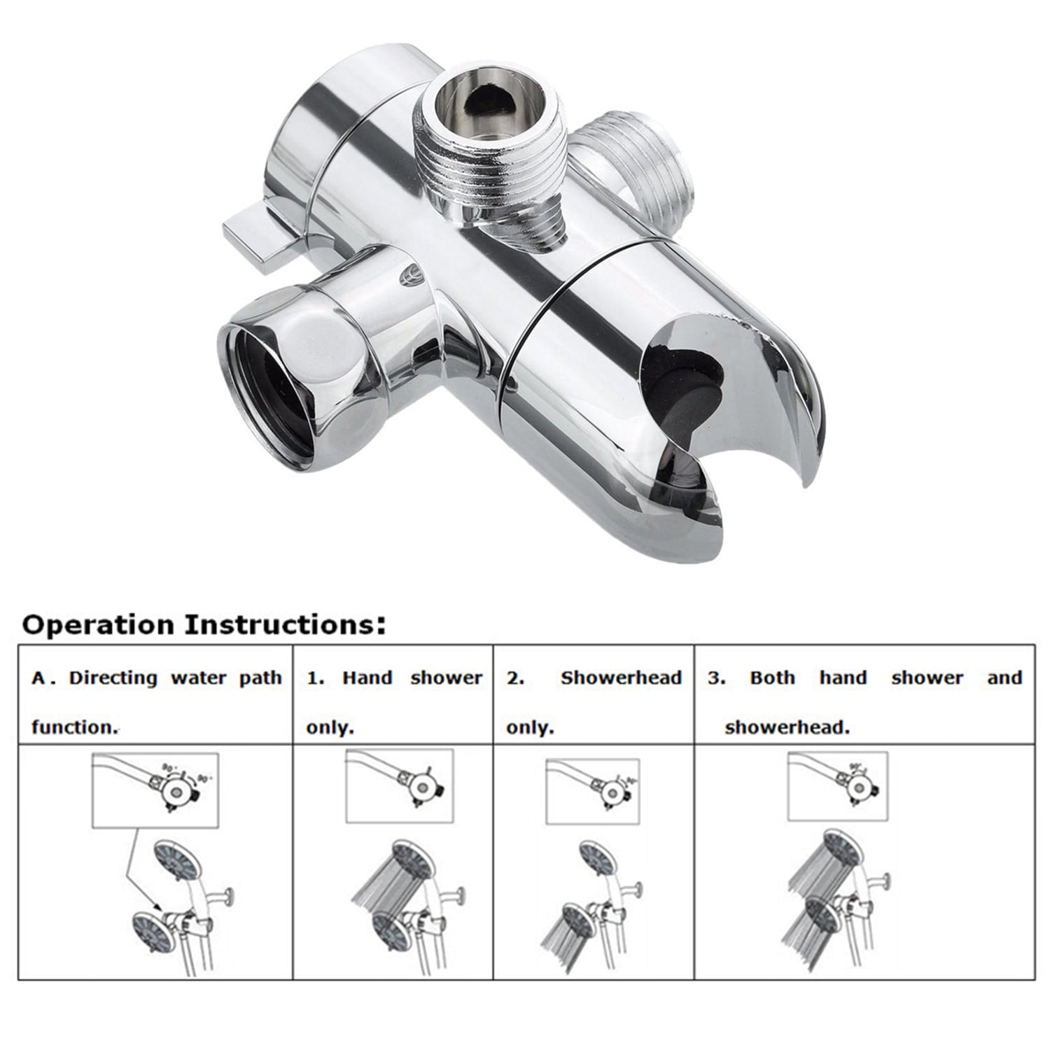 Nishore Shower Head,Arm Diverter Splitter Head Handheld Arm Diverter ...