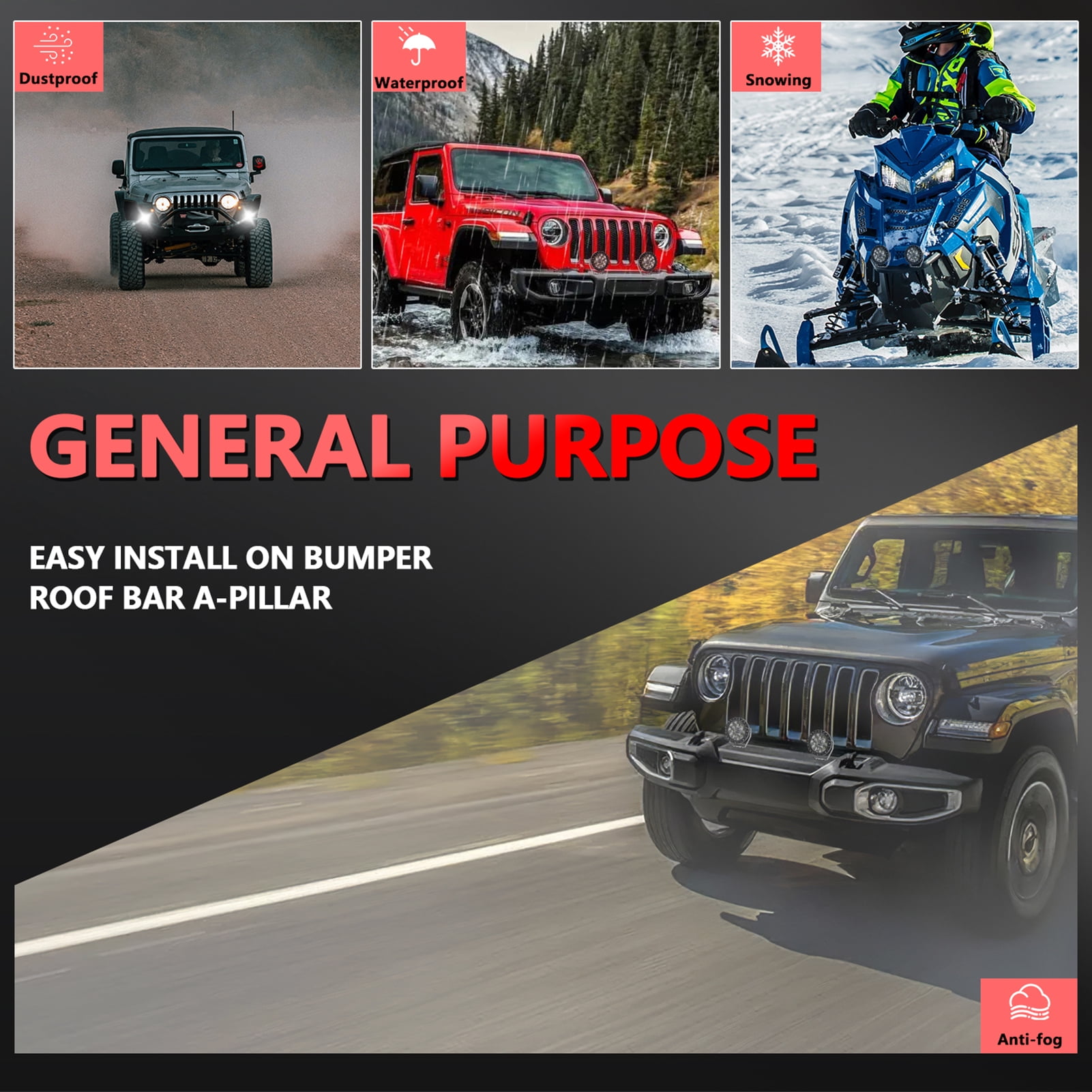 Nishore Work Light,6000k 140w 5inch Waterproof Suvs Led Work Ip68 Waterproof Round Work Ip68 ...