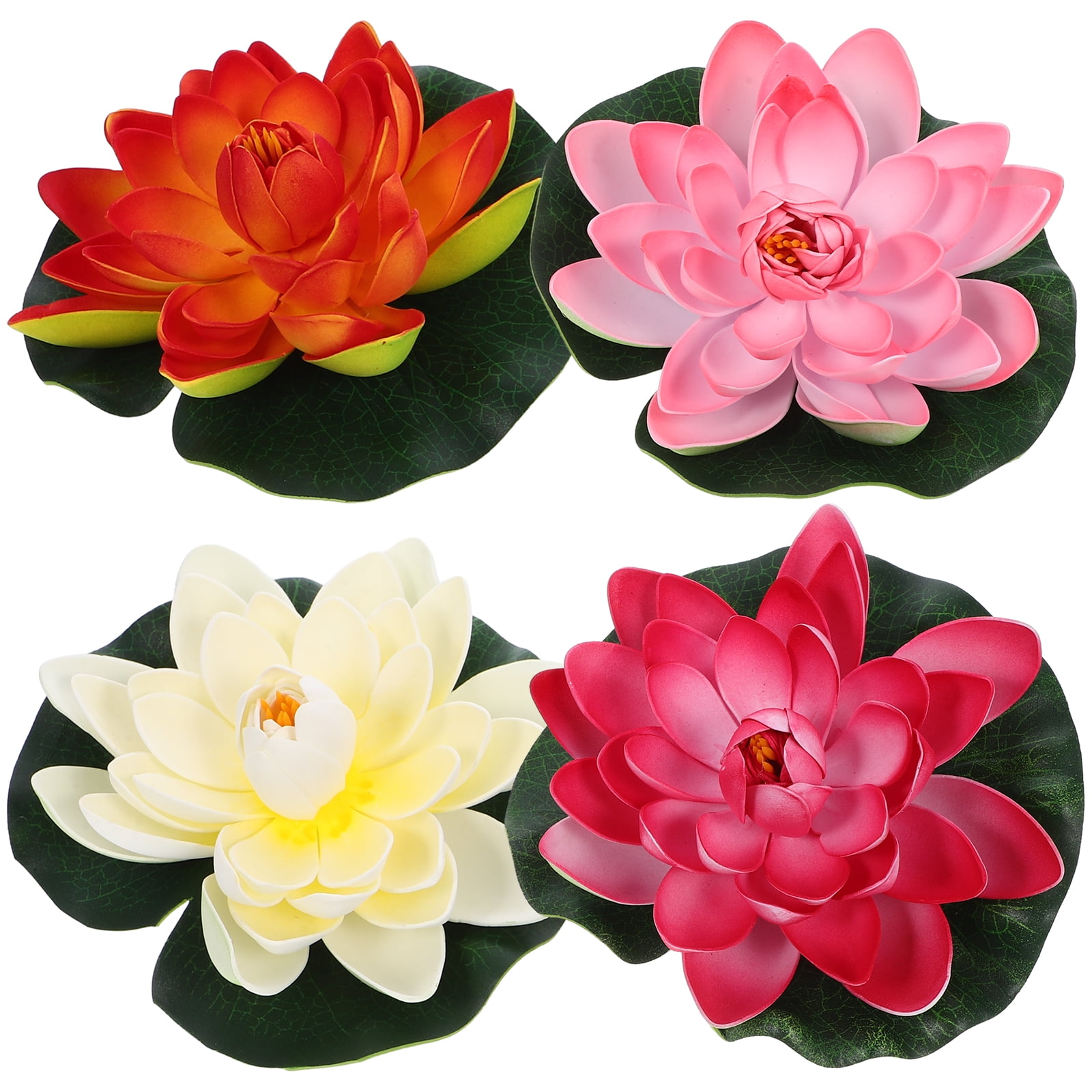 Nishuna 4pcs Artificial Floated Lotus-flower Decorative Lotus-flower ...