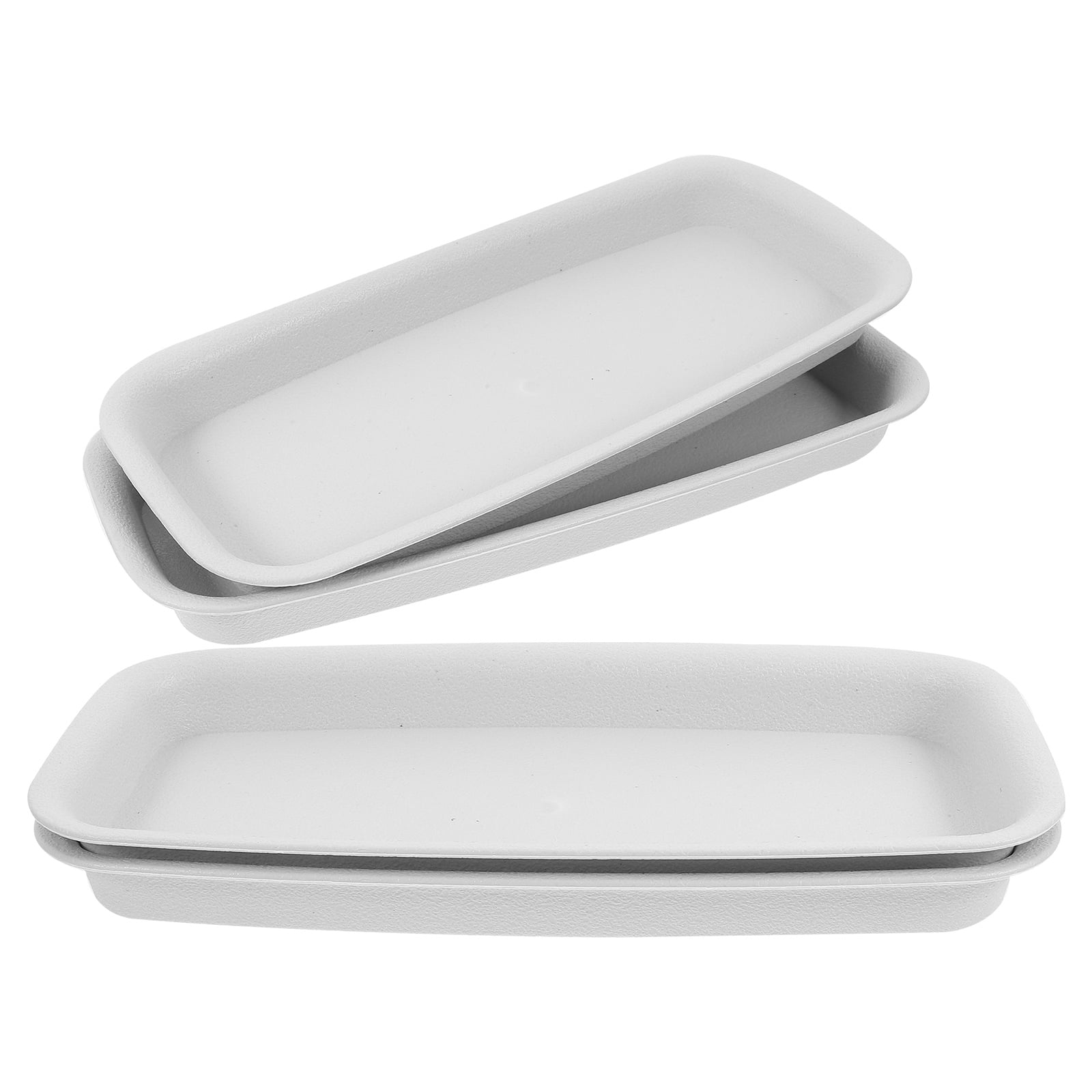 Nishuna 4pcs Long Rectangle Plant Drip Tray And Plastic Growing Trays ...