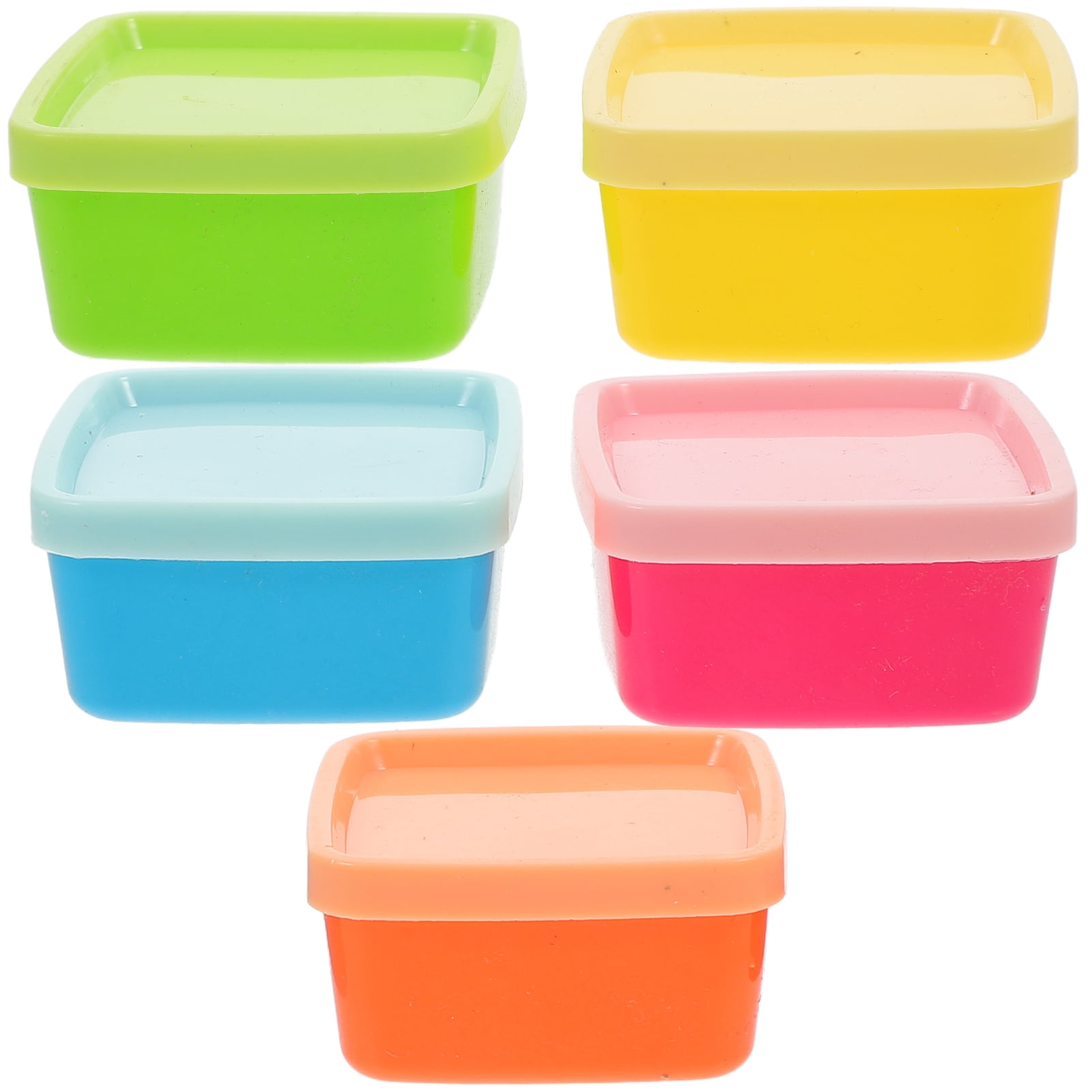 Nishuna 5pcs Reusable Plastic Salad Dressing Boxes Snack Containers ...