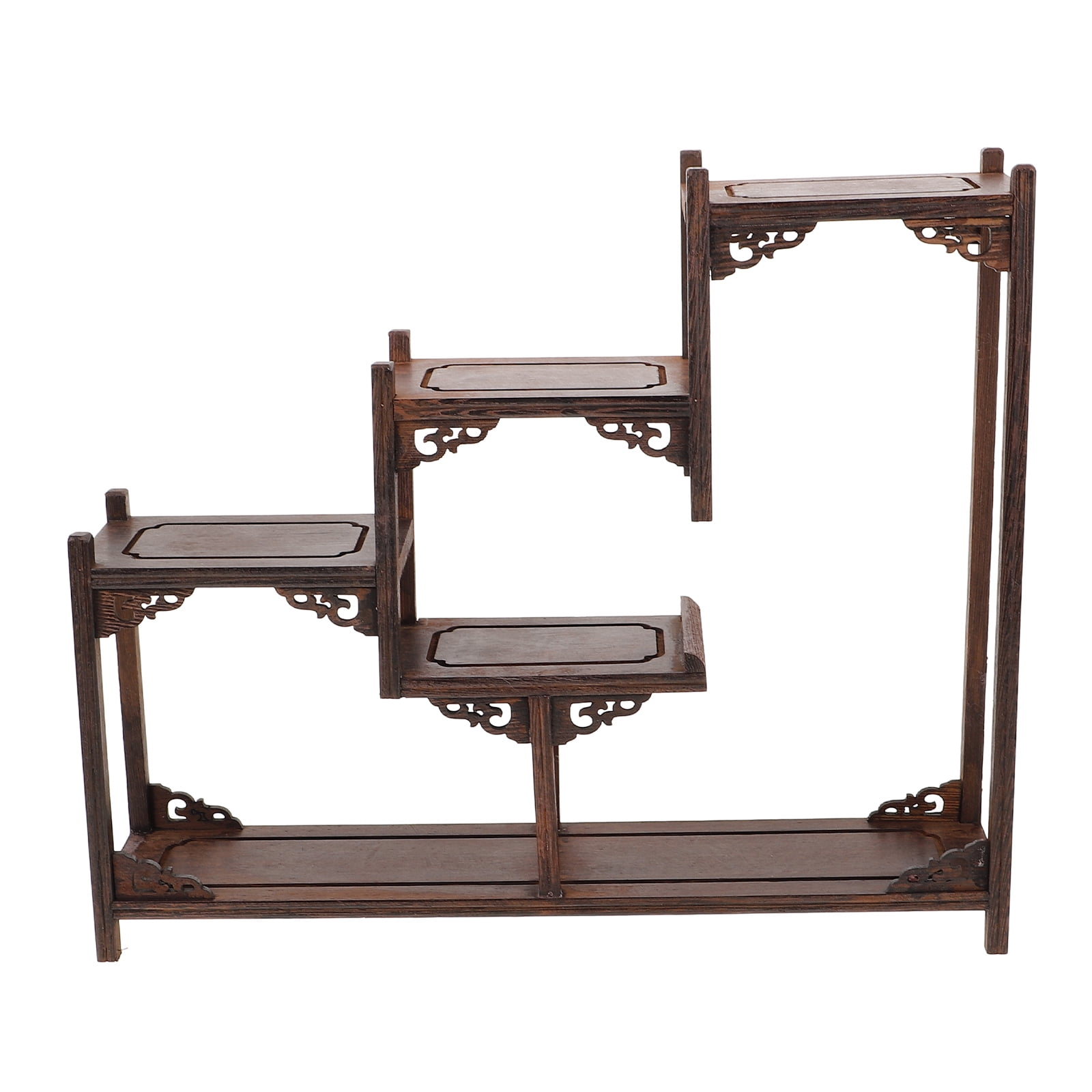 Nishuna Multi-layer Wooden Display Stand Chinese Style Showcase Rack ...