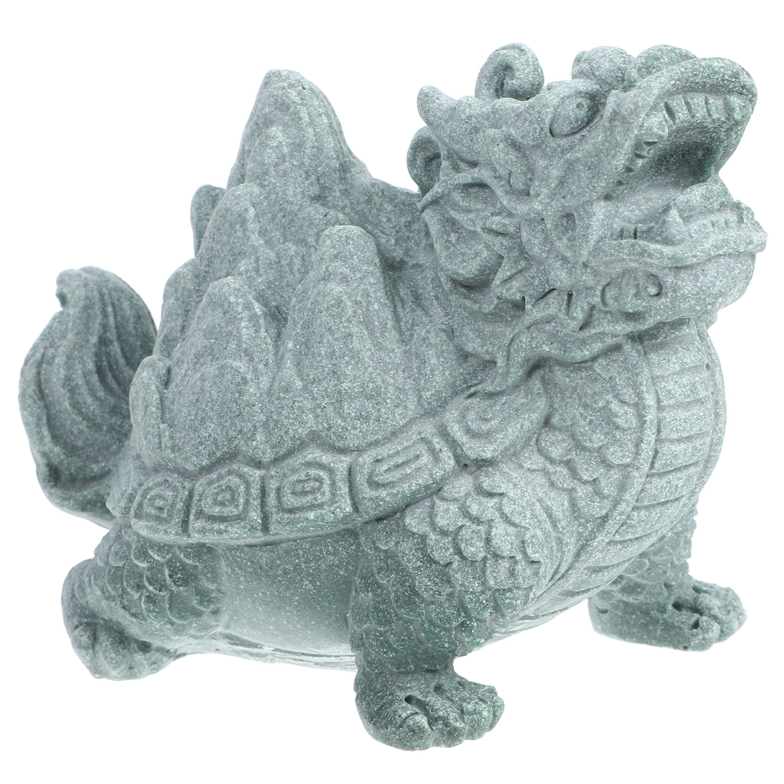 Nishuna Sandstone Dragon Turtle Statue Desktop Miniature Chinese Dragon ...