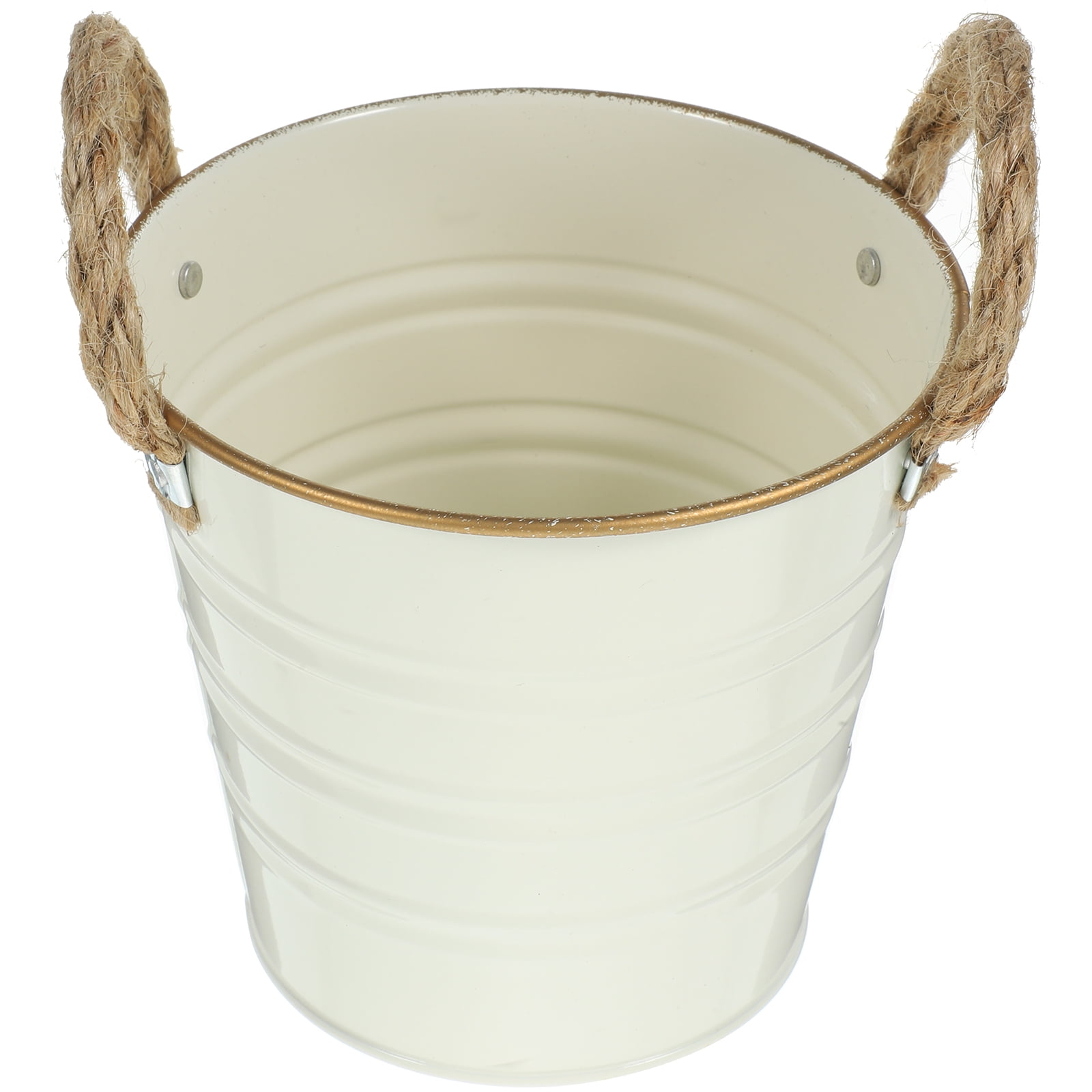 Nishuna Vintage Metal Flower Bucket Farmhouse Metal Flowerpot Plants ...