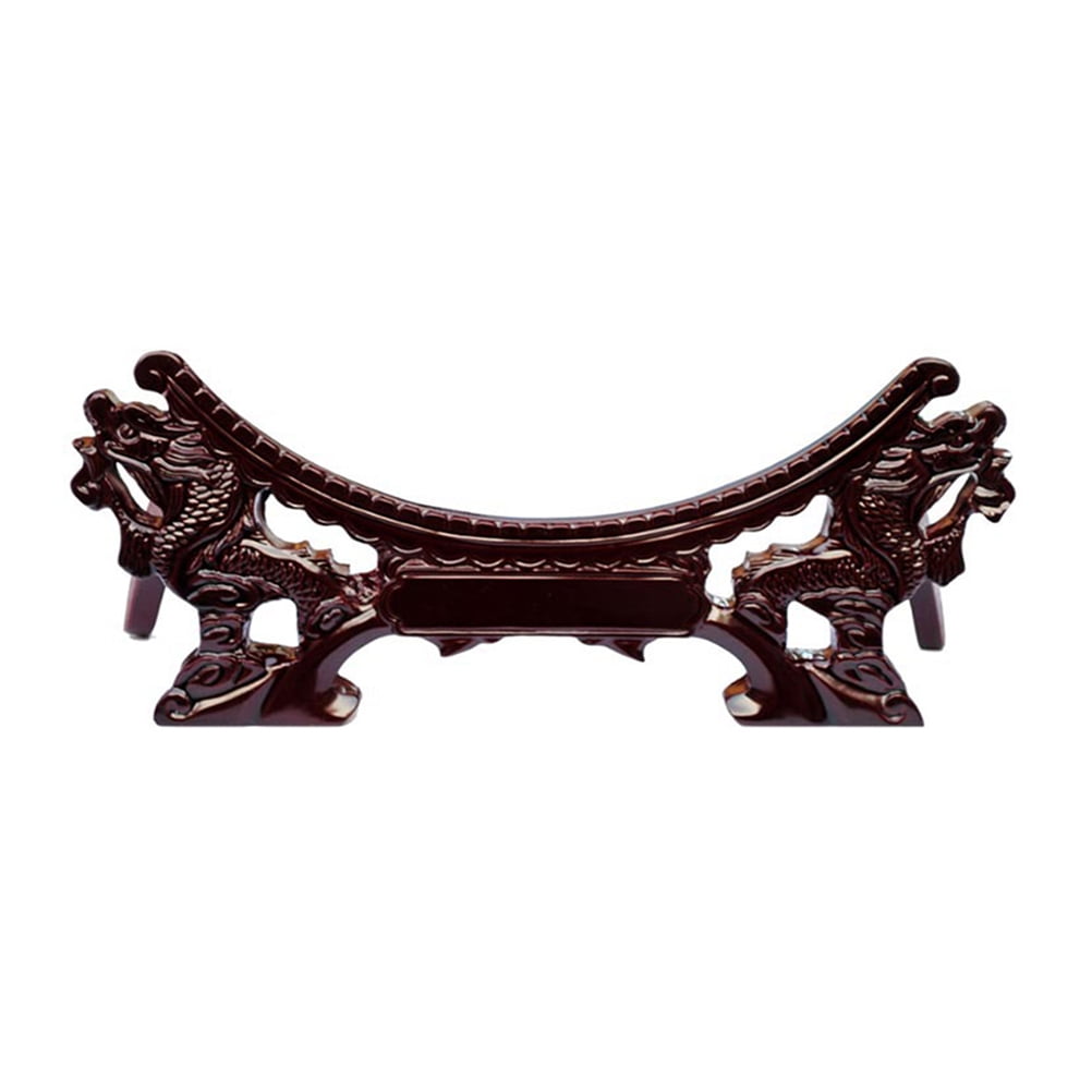 Nishuna Wood Plate Storage Rack Chinese Plate Display Stand Dragon ...