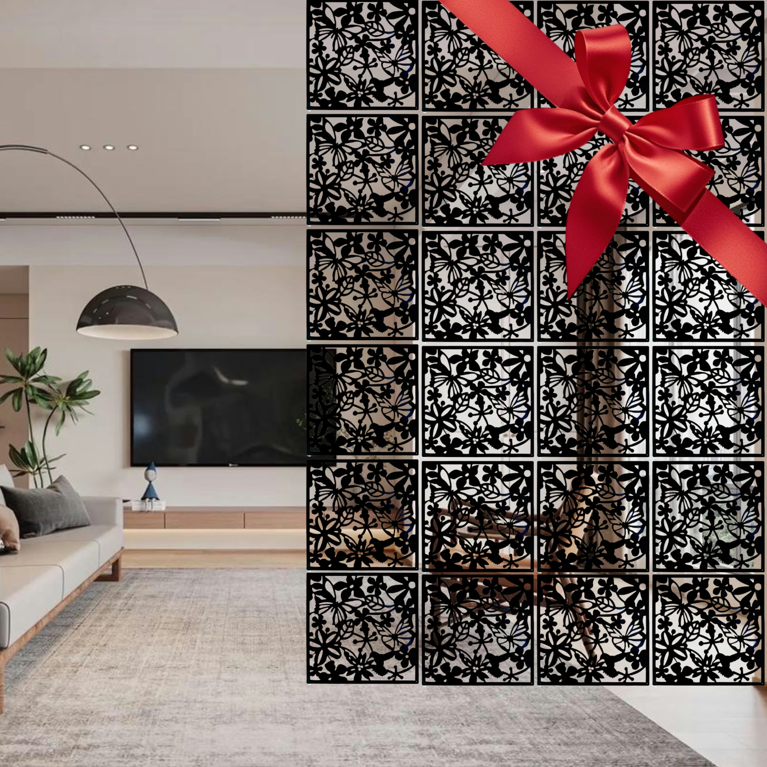 Qunbio 24 PCS Hanging Room Divider, PVC Screen Panels Decorative Screen ...