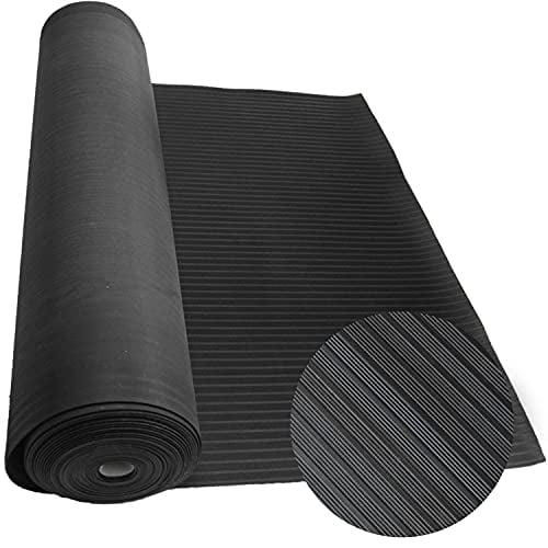 Nisorpa Corrugated Rubber Floor Mats-1/8in x 4 ft x 6 ft, Fine Rib ...