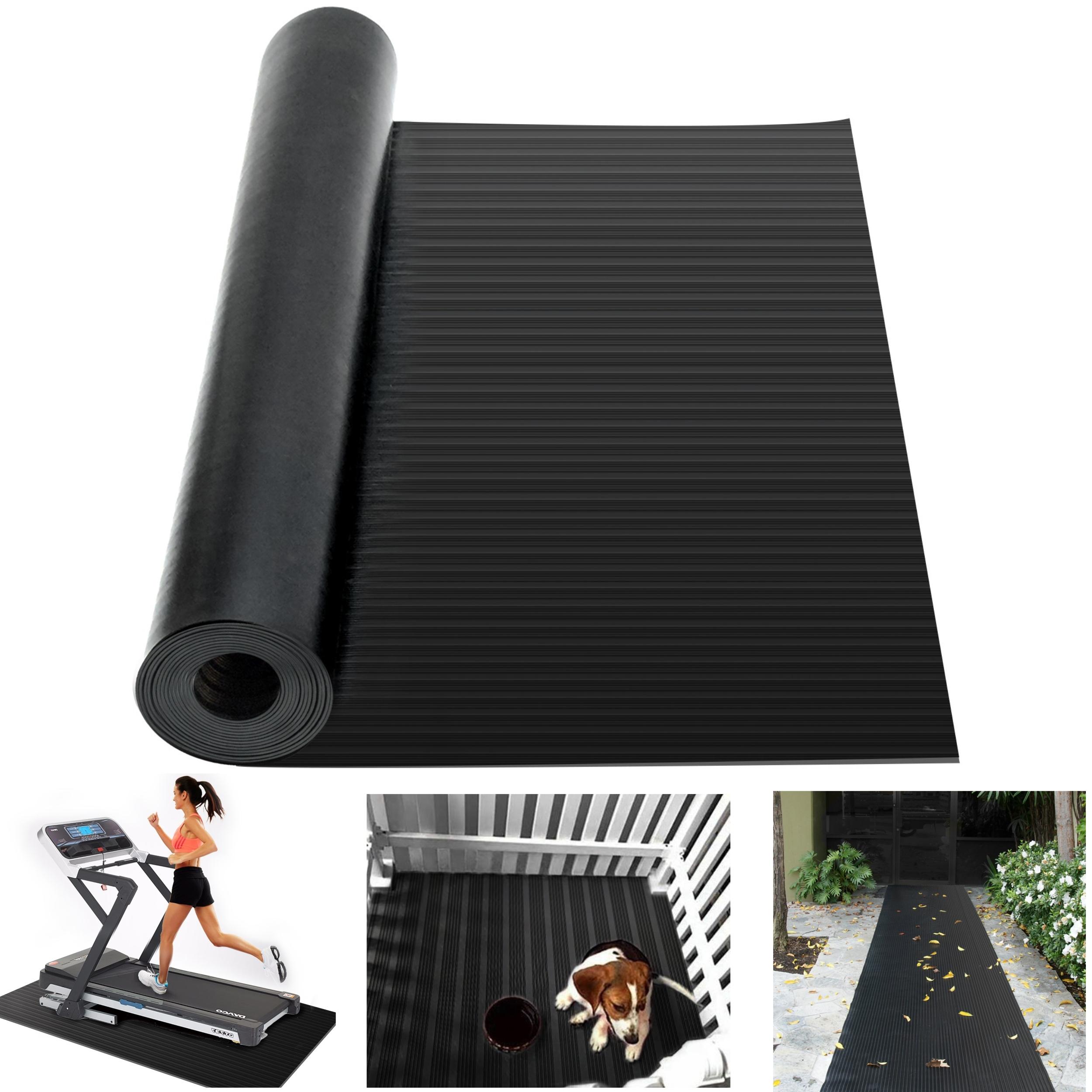 Nisorpa 3.3' x 9.8' Fine Rib Rubber Mat, 1/8" Thick Insulating Mat ...