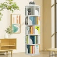Qunbio 5 Tier Rotating Bookshelf, 360 Degrees Revolving Bookcase with ...