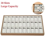 30-Piece Cherry Wood Watch Case, Wall Stand, Holds Watches up to 65mm ...