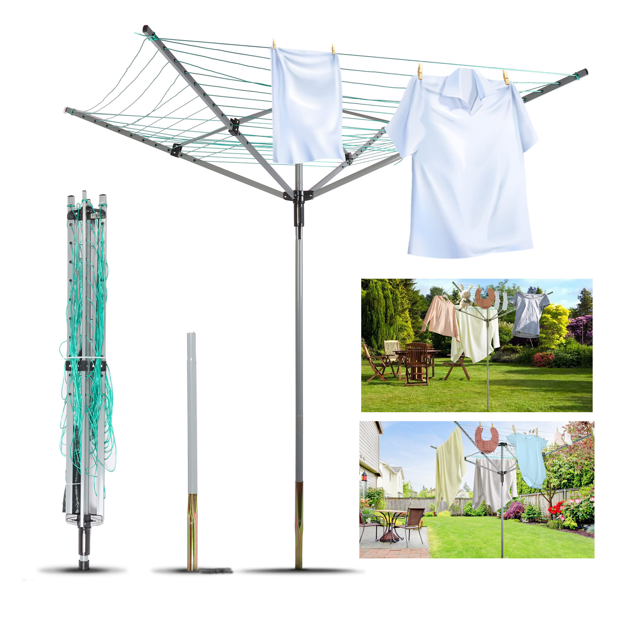 Twoworld Sock Drying Rack Clothes Rack Clip Clothes Hanger Green ...