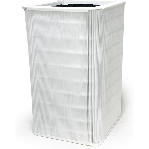 Nispira Collapsible True HEPA Particle Activated Charcoal Filter Replacement Compatible with Blueair Blue Pure 121 Large Air Purifier 620 SQ.FT