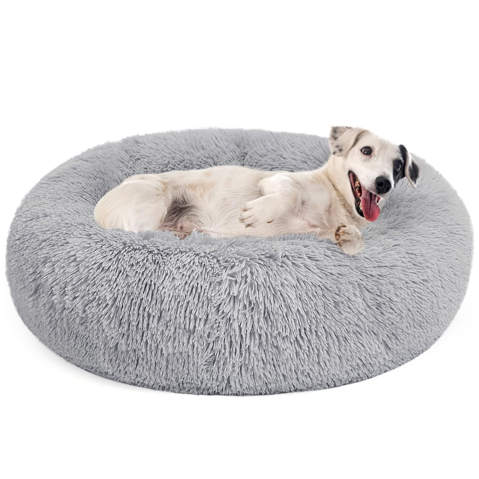 Nisrada Calming Donut Dog Bed Anti-Anxiety, Self Warming, Cozy Soft ...