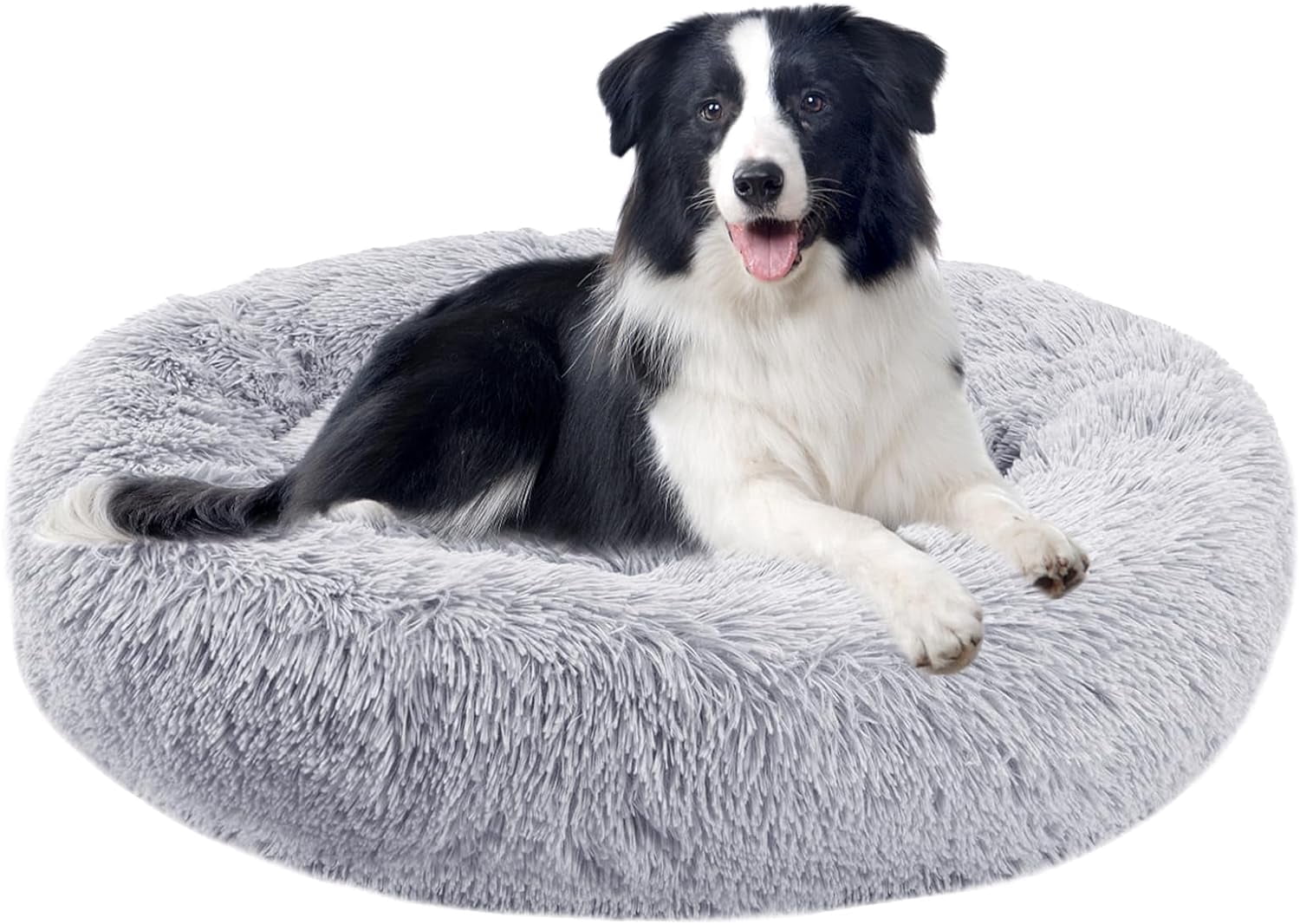 Nisrada Calming Donut Dog Bed Anti-Anxiety, Self Warming, Cozy Soft ...