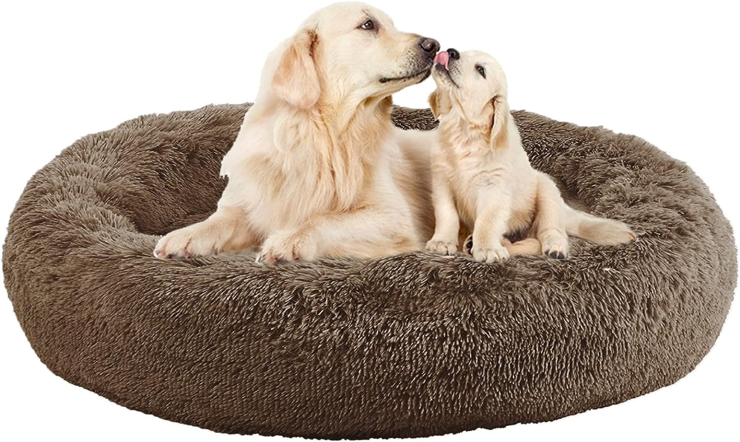 Nisrada Calming Donut Dog Bed Anti-Anxiety, Self Warming, Cozy Soft ...
