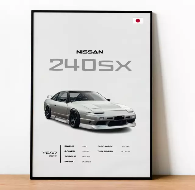 Nissan 240Sx Poster - Jdm Classic Car Wall Art - Garage Wall Decor NO ...