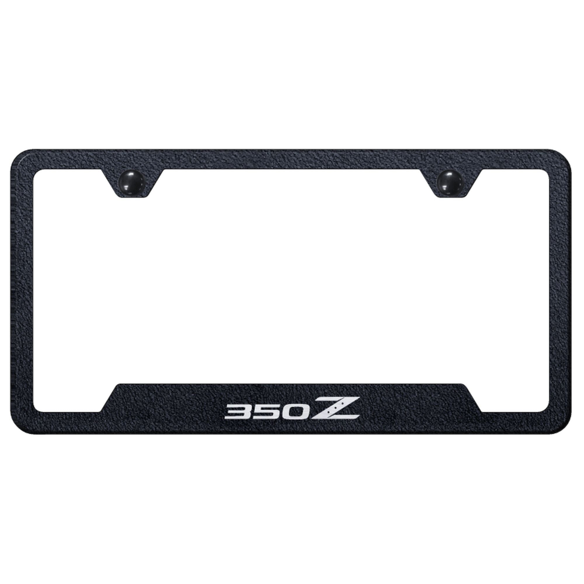 Nissan 350Z Laser Etched Logo Cut-Out License Plate Frame (Rugged Black ...
