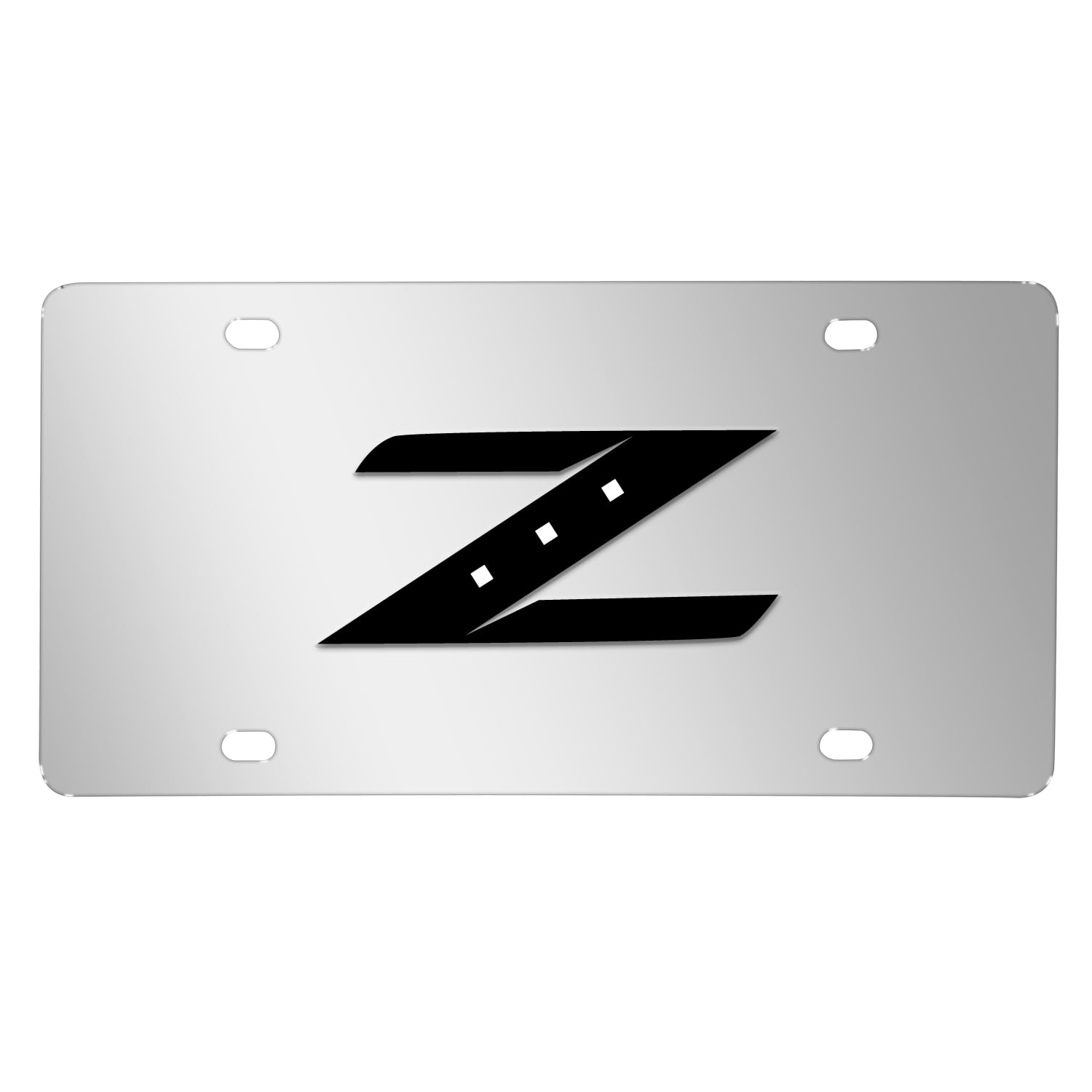 Nissan 350Z Z Logo 3D Black Logo Mirror Chrome Stainless Steel License ...