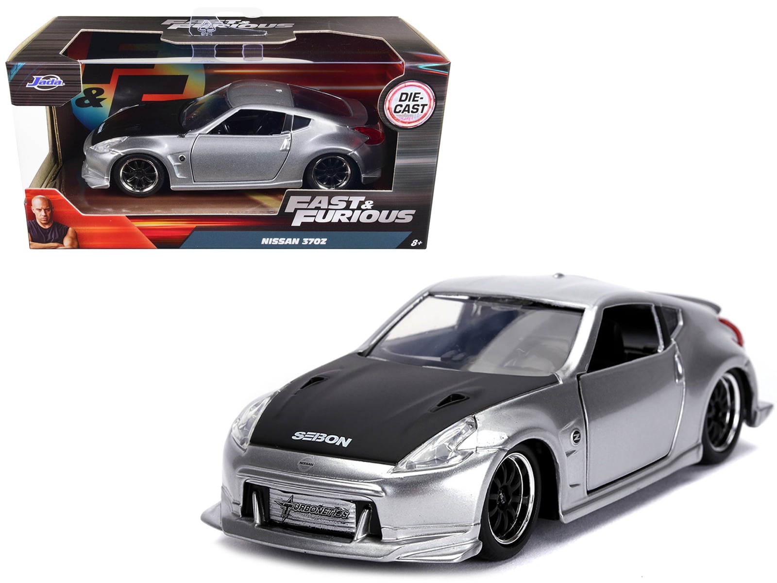 Nissan 370Z Silver with Black Hood "Fast & Furious" Series 1/32 Diecast ...