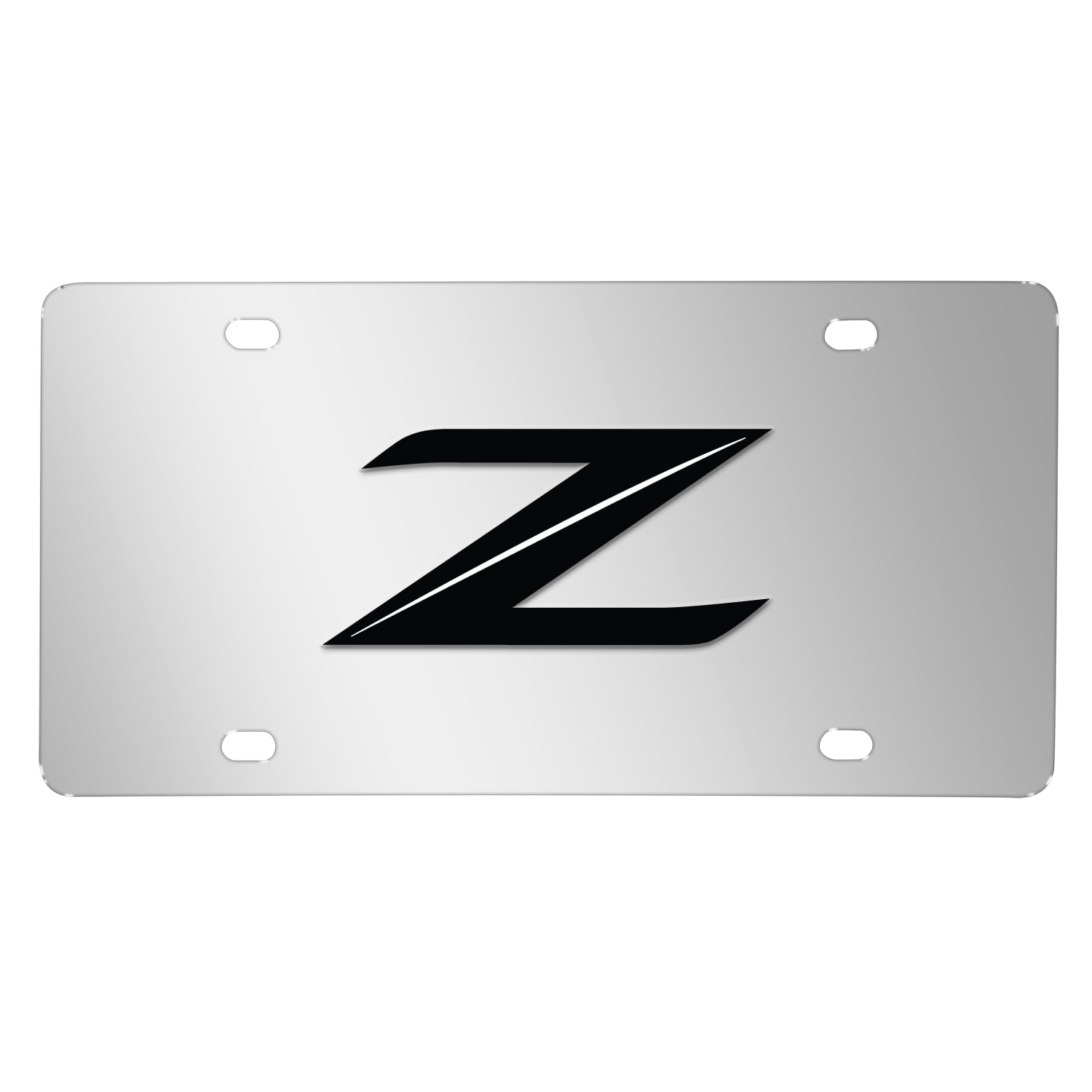 Nissan 370Z Z Logo 3D Black Logo Mirror Chrome Stainless Steel License ...