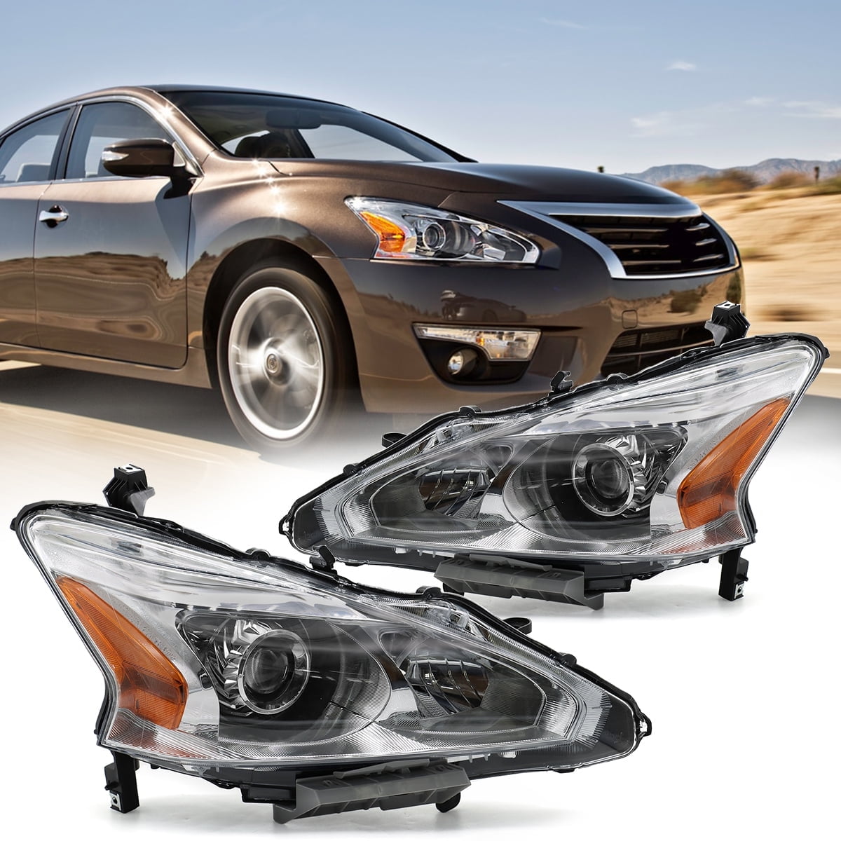 Nissan Altima Headlights Fit For 2013 2014 2015 Nissan Altima 4-Door ...