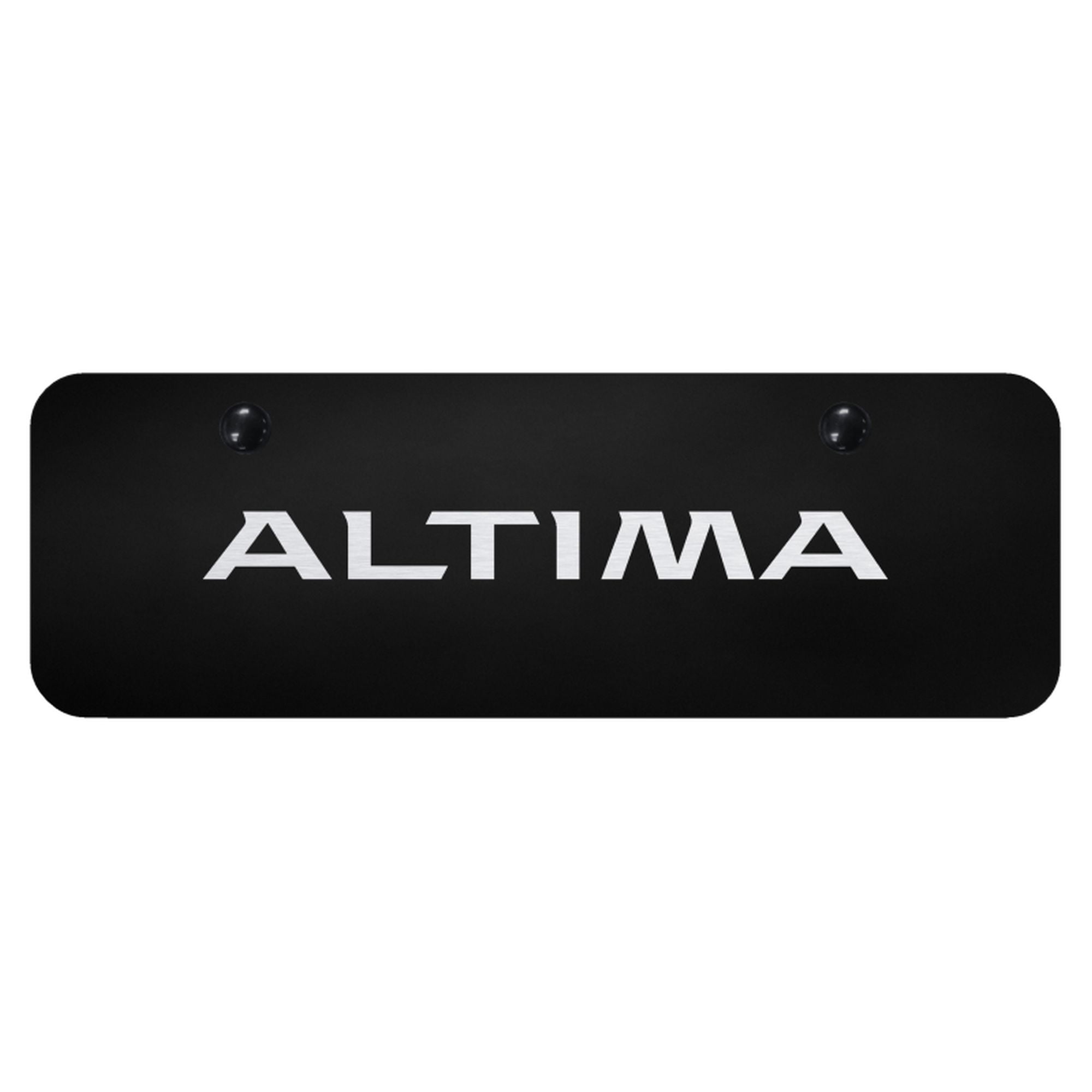 Nissan Altima Laser Etched Logo Mini License Plate (Chrome on Black ...