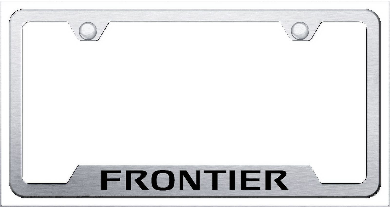 Nissan Frontier Laser Etched Logo Cut-Out License Plate Frame (Brushed ...