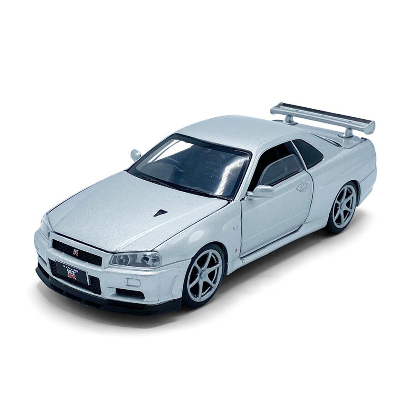 Nissan GT-R R34 V-Spec II Toy Diecast Car: Pull Back, Open Doors ...
