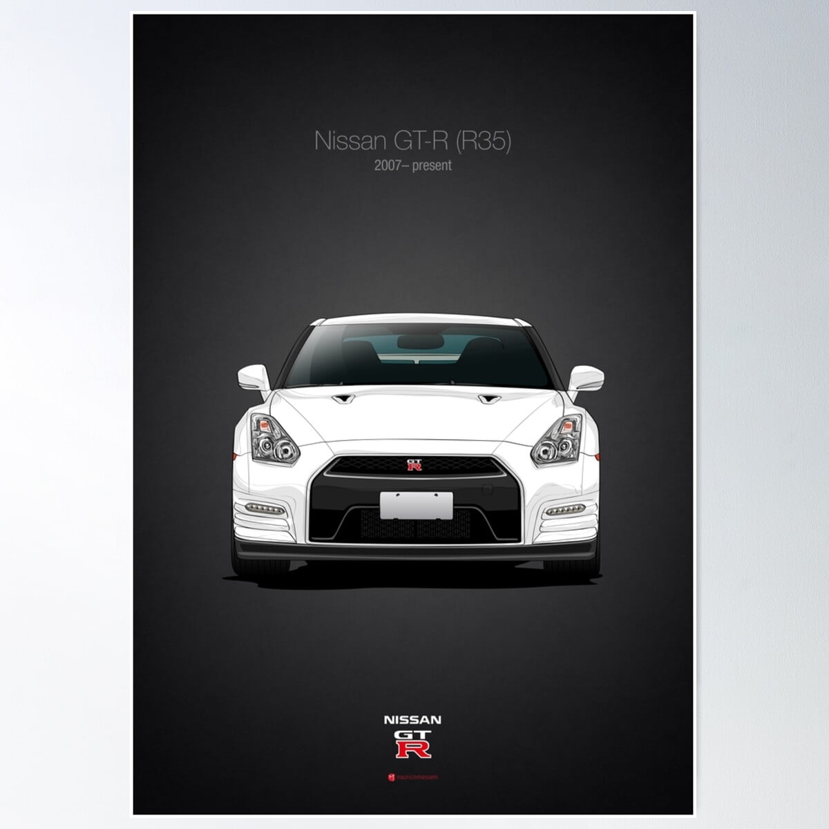 Nissan Gt-R (R35) Poster Wall Art, Modern Wall Decor For Living Room ...