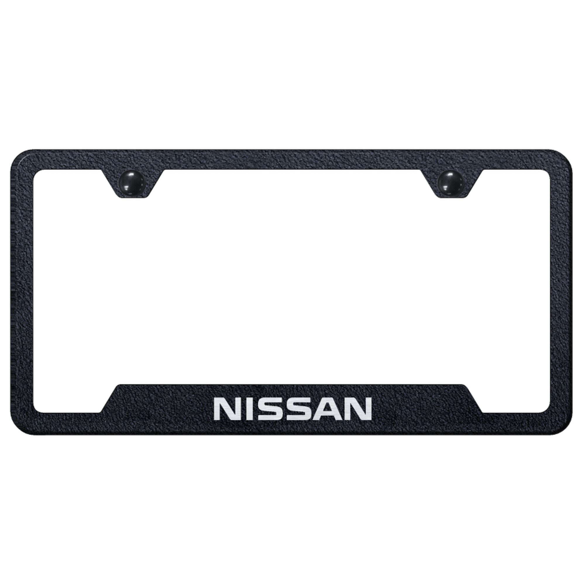 Nissan Laser Etched Logo Cut-Out License Plate Frame (Rugged Black ...