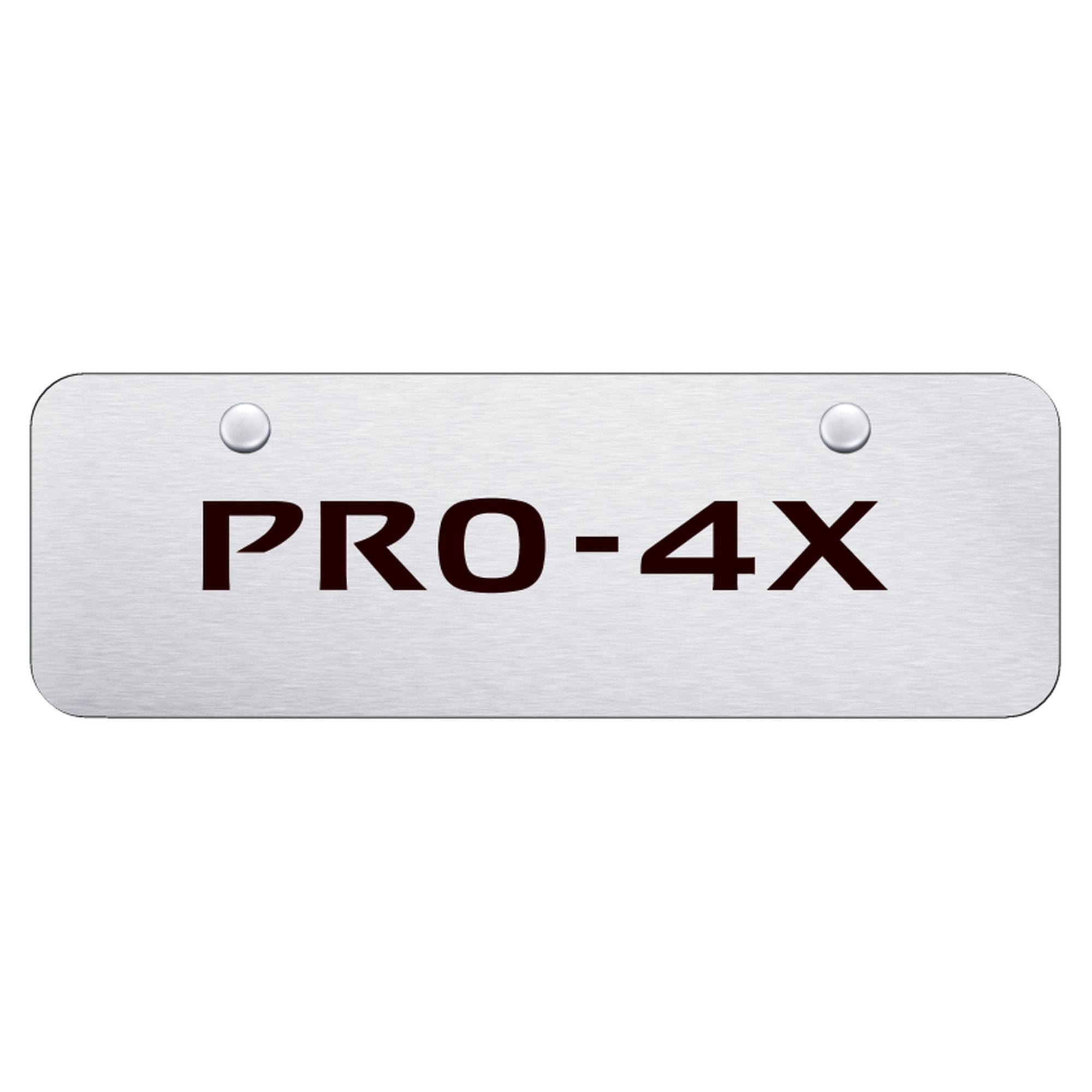 Nissan Pro-4X Laser Etched Logo Mini License Plate (Brushed Chrome ...