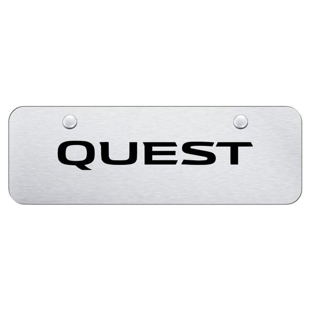 Nissan Quest Laser Etched Logo Mini License Plate (Brushed Chrome ...