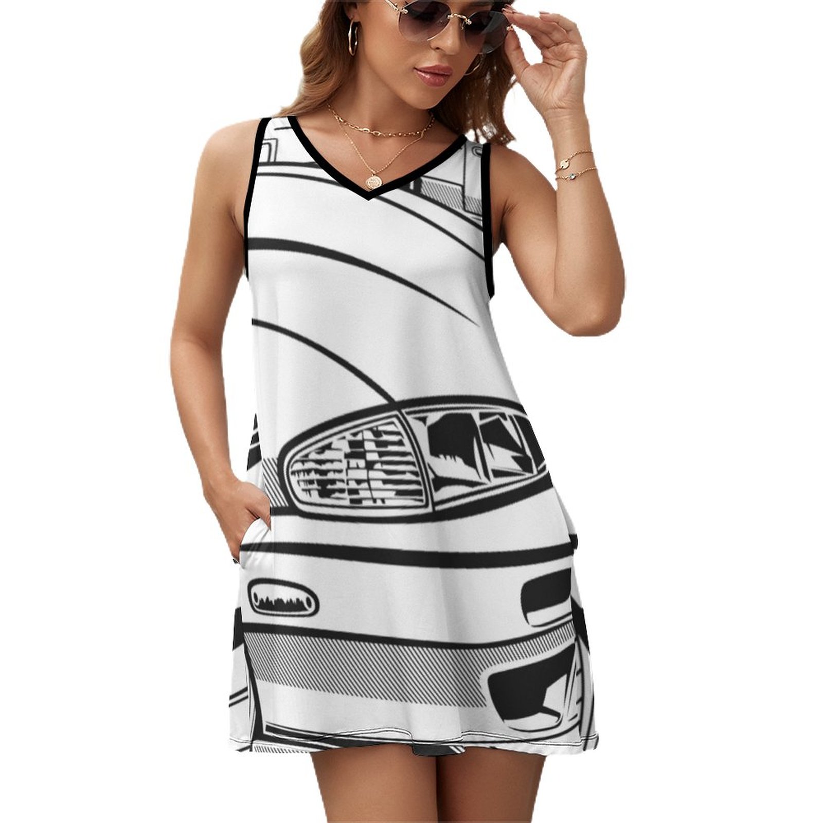 Nissan Silvia S14 S13 Flare Dress Square Neck Dress Elegant Female ...