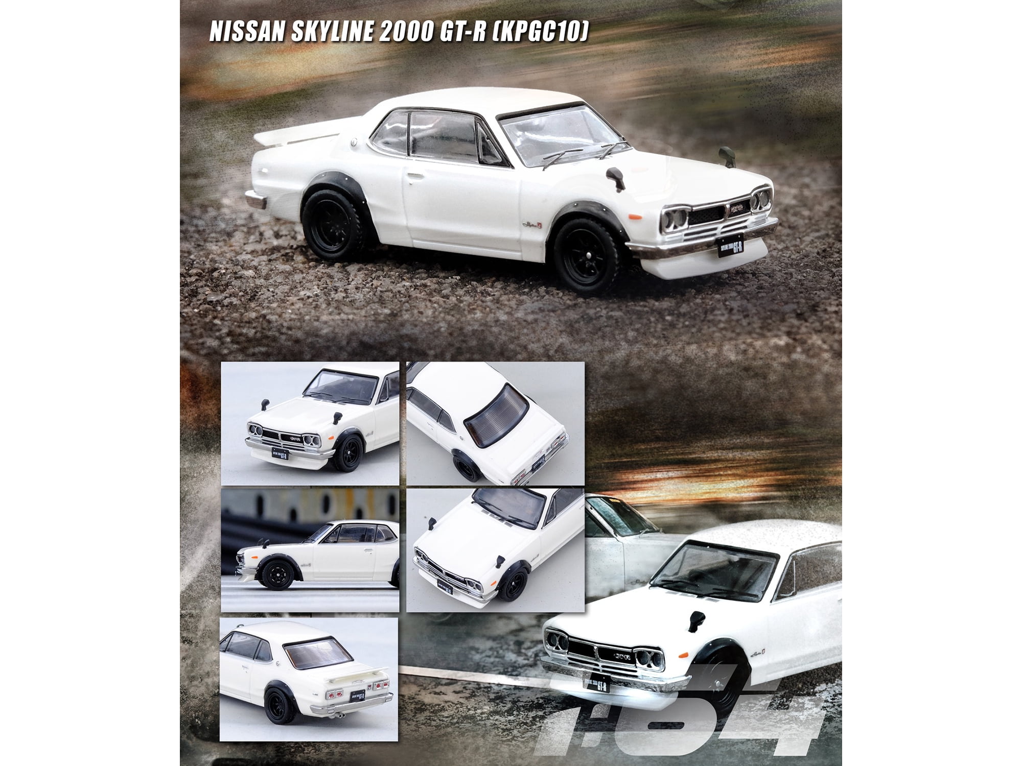 Nissan Skyline 2000 GT-R (KPGC10) RHD White 1/64 Diecast Model Car ...