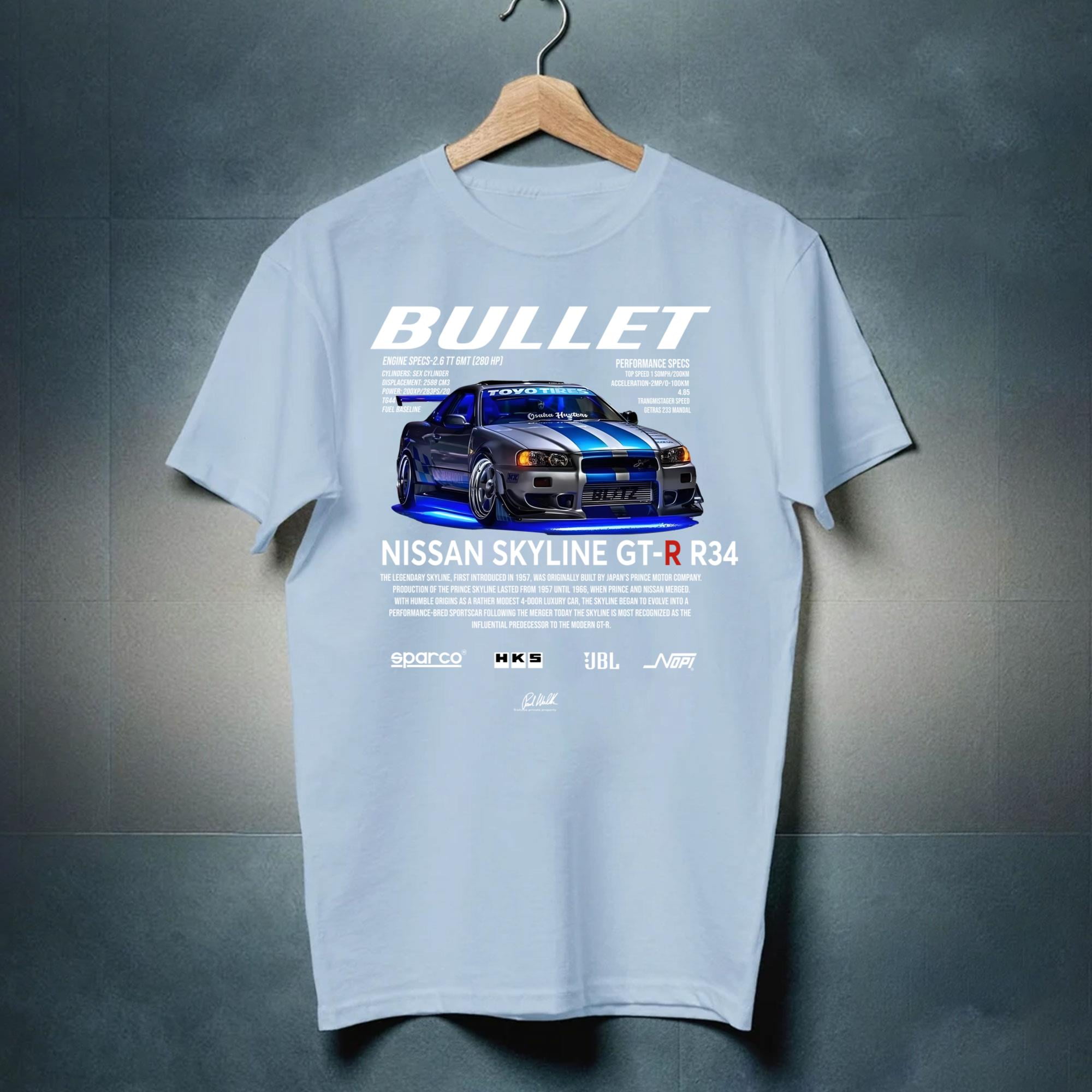 Nissan Skyline GTR R34 Paul Walker T-Shirt-TH42898 - Walmart.com