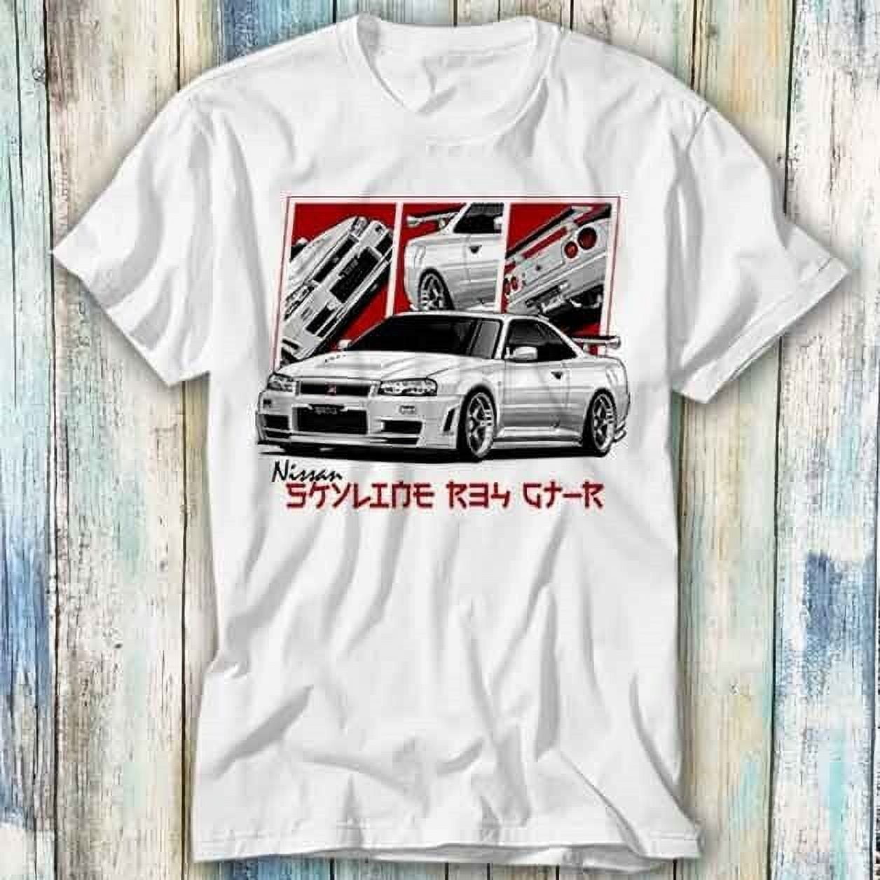 Nissan Skyline GTR R34 Red Magazine T Shirt Meme Gift Top Tee Unisex ...