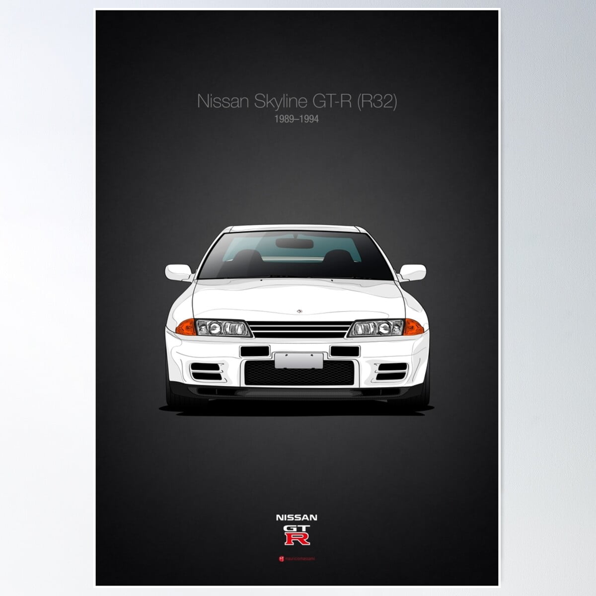 Nissan Skyline Gt-R (R32) Poster Wall Art, Modern Wall Decor, 16x24 ...