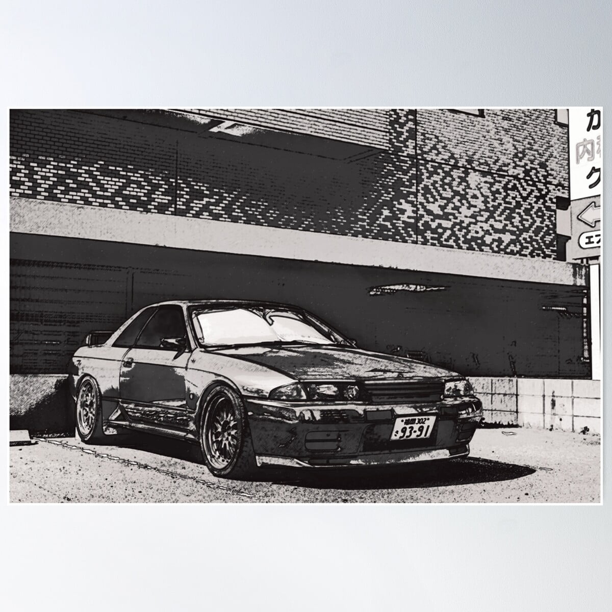 Nissan Skyline R32 Gtr, Classic Jdm Sketch Art Poster Wall Art, Modern ...