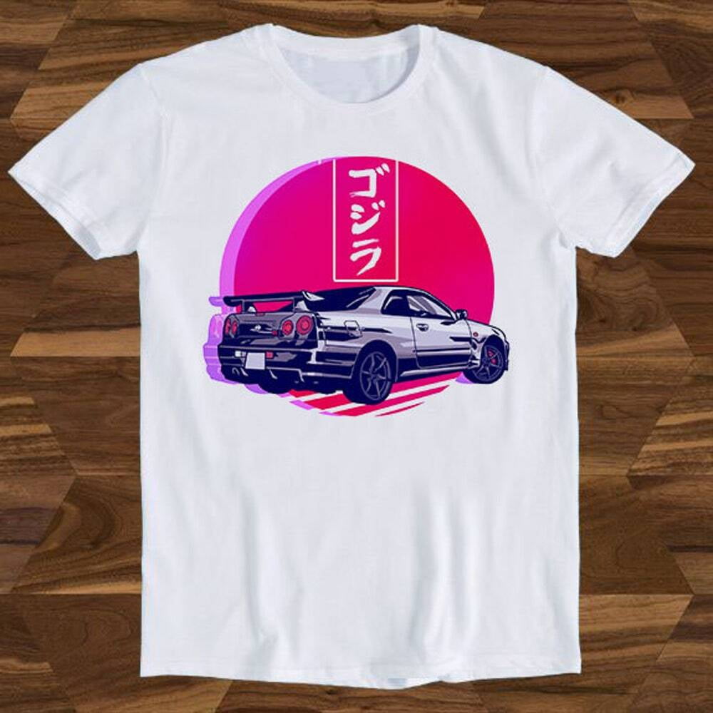 Nissan Skyline R34 Gojira Sunset Design Drawing Movie Meme Funny Gift ...
