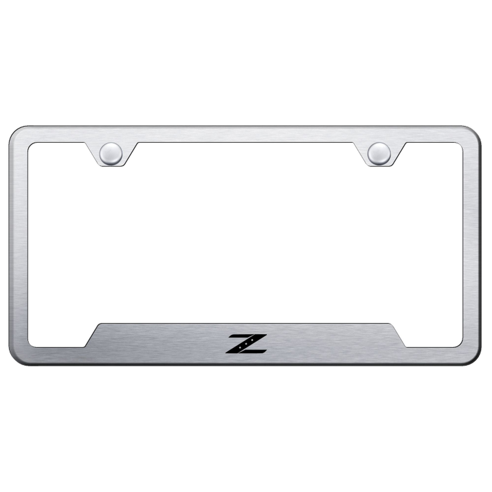 Nissan Z Laser Etched Logo Cut-Out License Plate Frame (Chrome ...