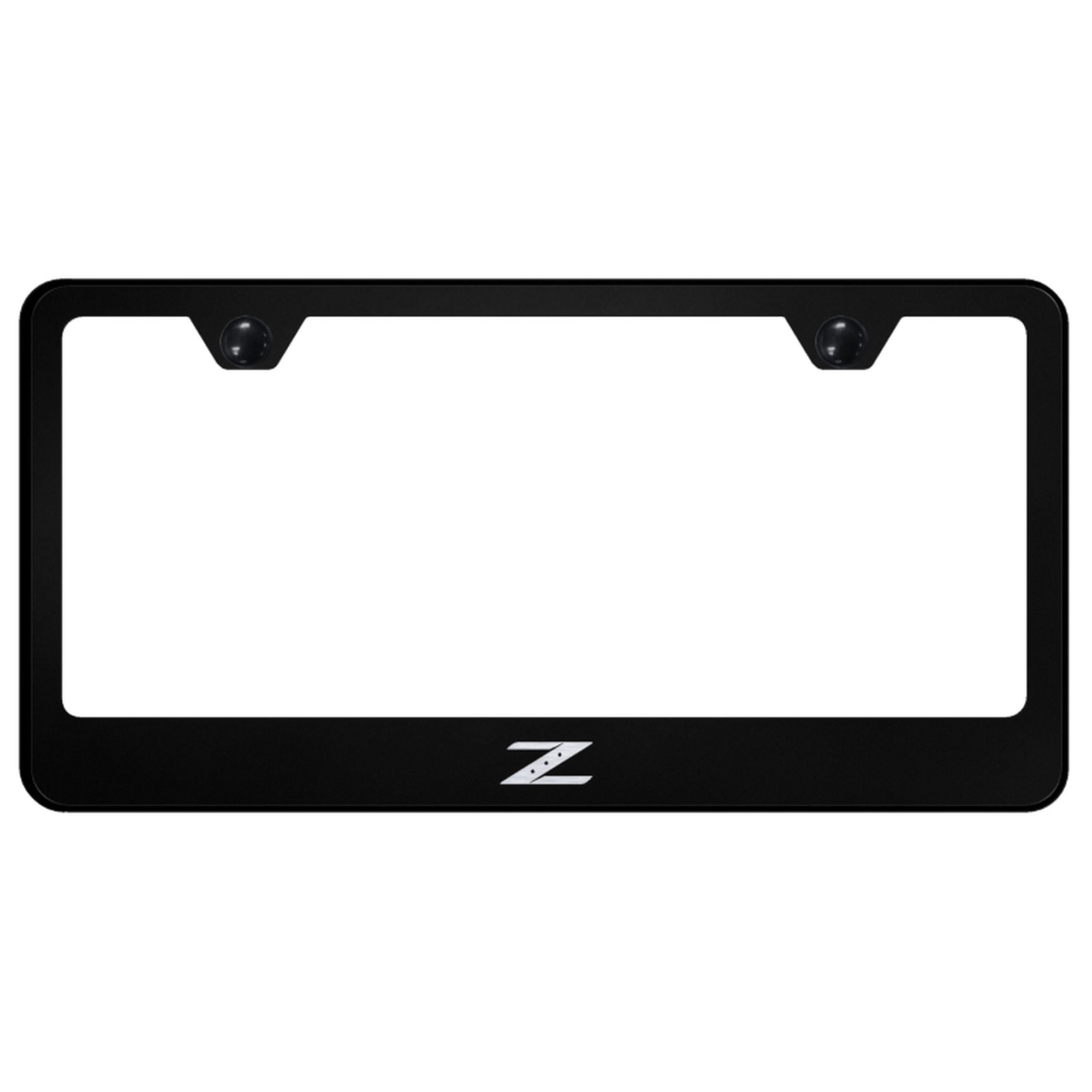 Nissan Z Laser Etched Logo Stainless Steel License Plate Frame (Black ...