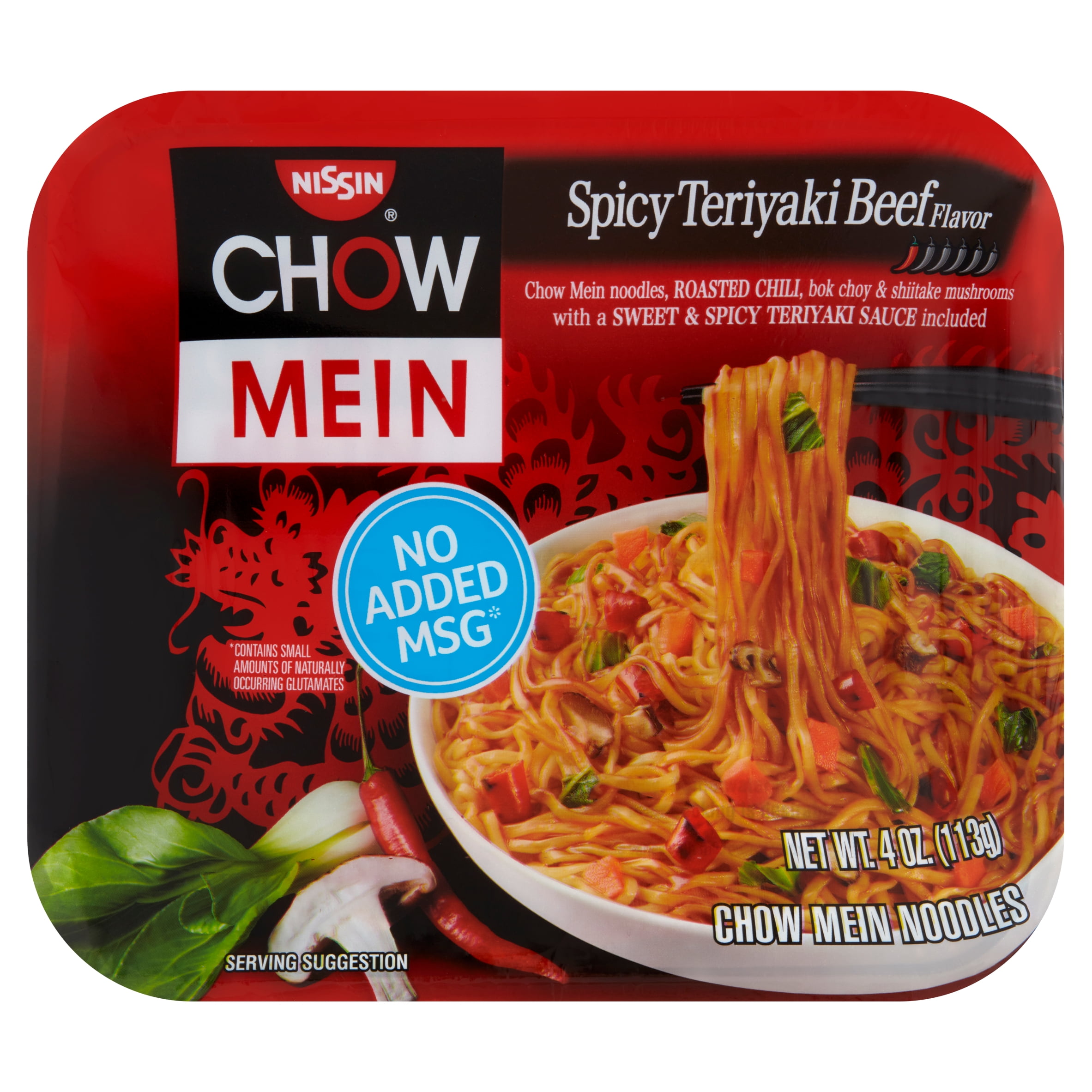 Nissin Chow Mein Spicy Teriyaki Beef Flavor Chow Mein Noodles, 4 oz - Walmart.com
