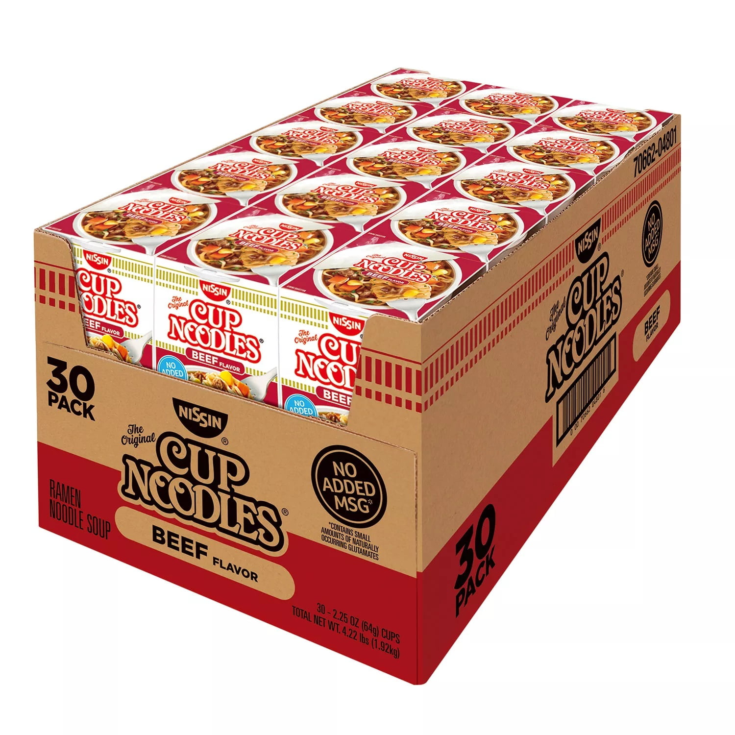 Nissin Beef Flavor Cup Noodles Instant Ramen (2.25 oz., 30 ct ...