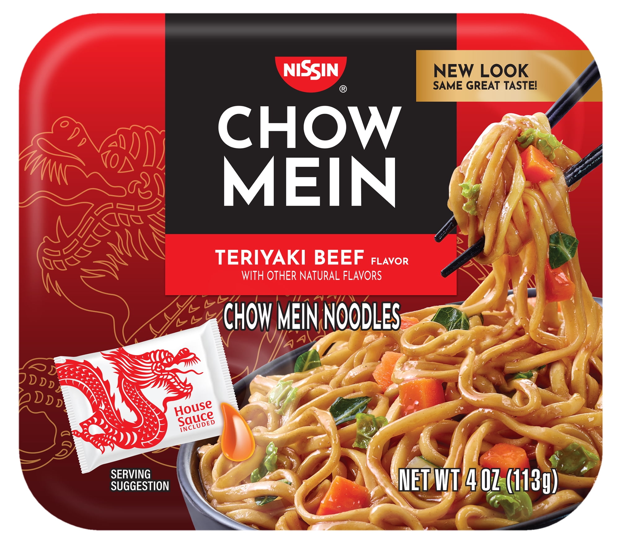 Nissin Foods Chow Mein Instant Noodles, Teriyaki Beef Flavor 4.0 oz Tray (Pack 6) - Walmart.com