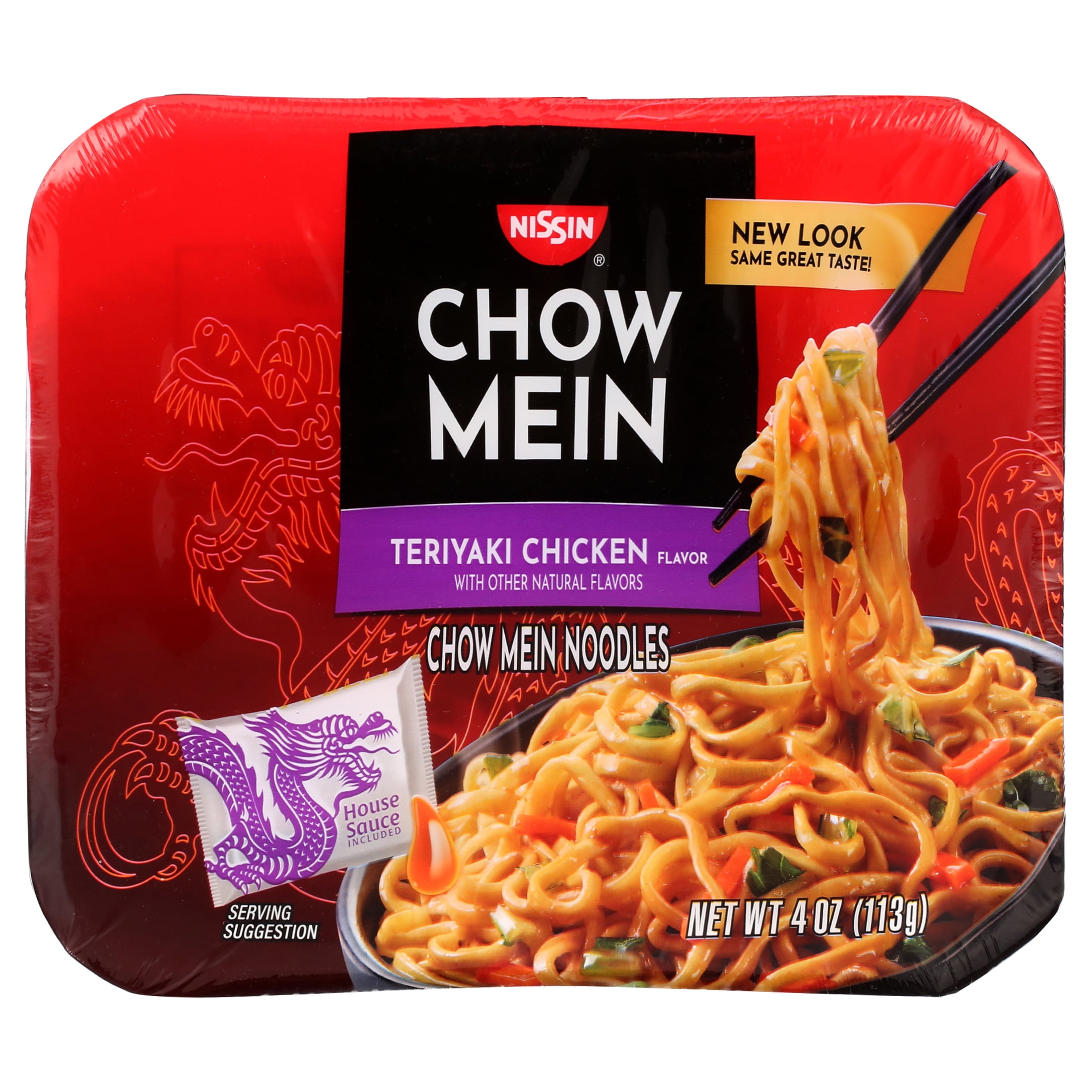 Nissin Foods Chow Mein Instant Noodles, Teriyaki Chicken Flavor, 4.0 oz Tray (Pack 4) - Walmart.com