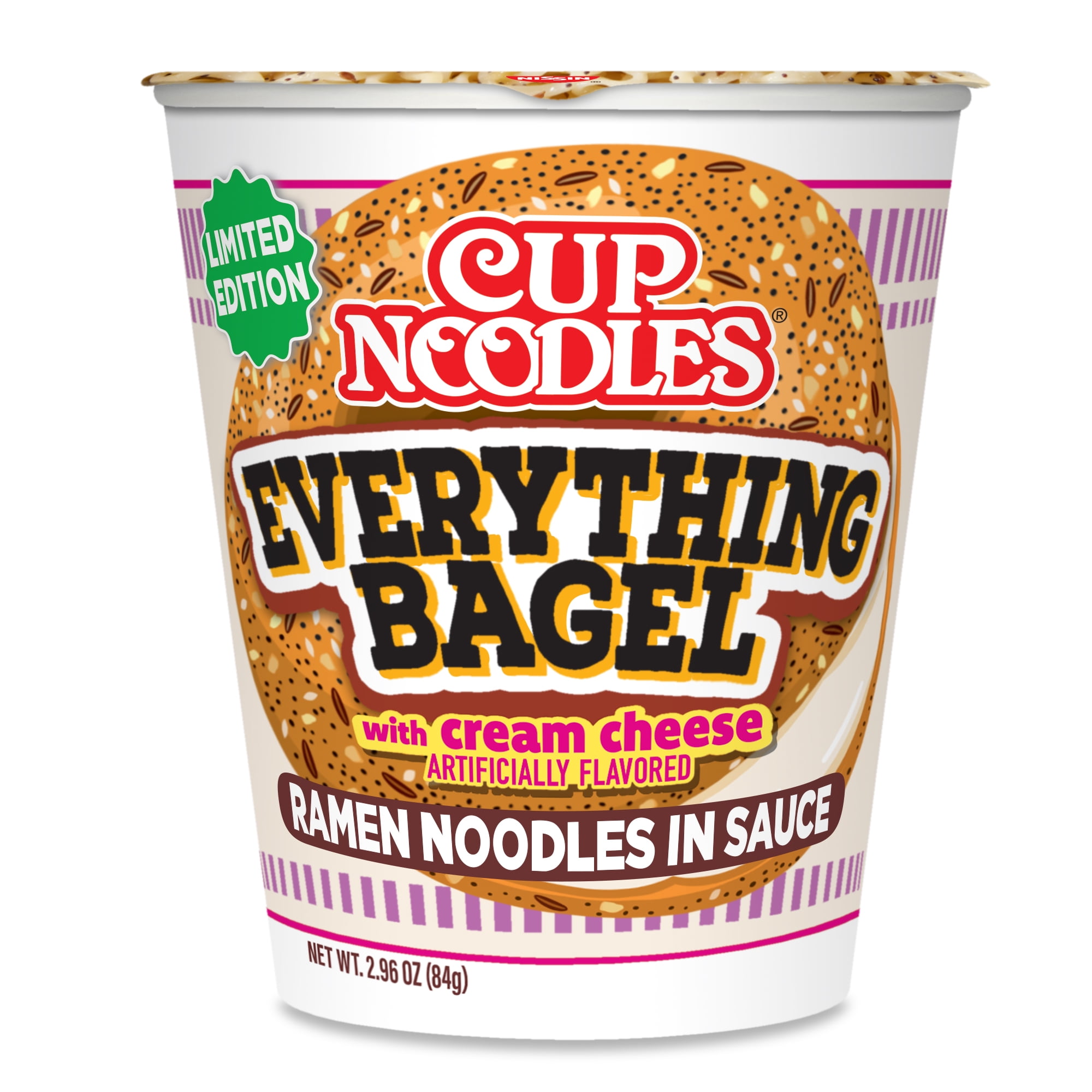 Nissin Cup Noodles, Everything Bagel Cream Cheese, Ltd Edition, No MSG ...