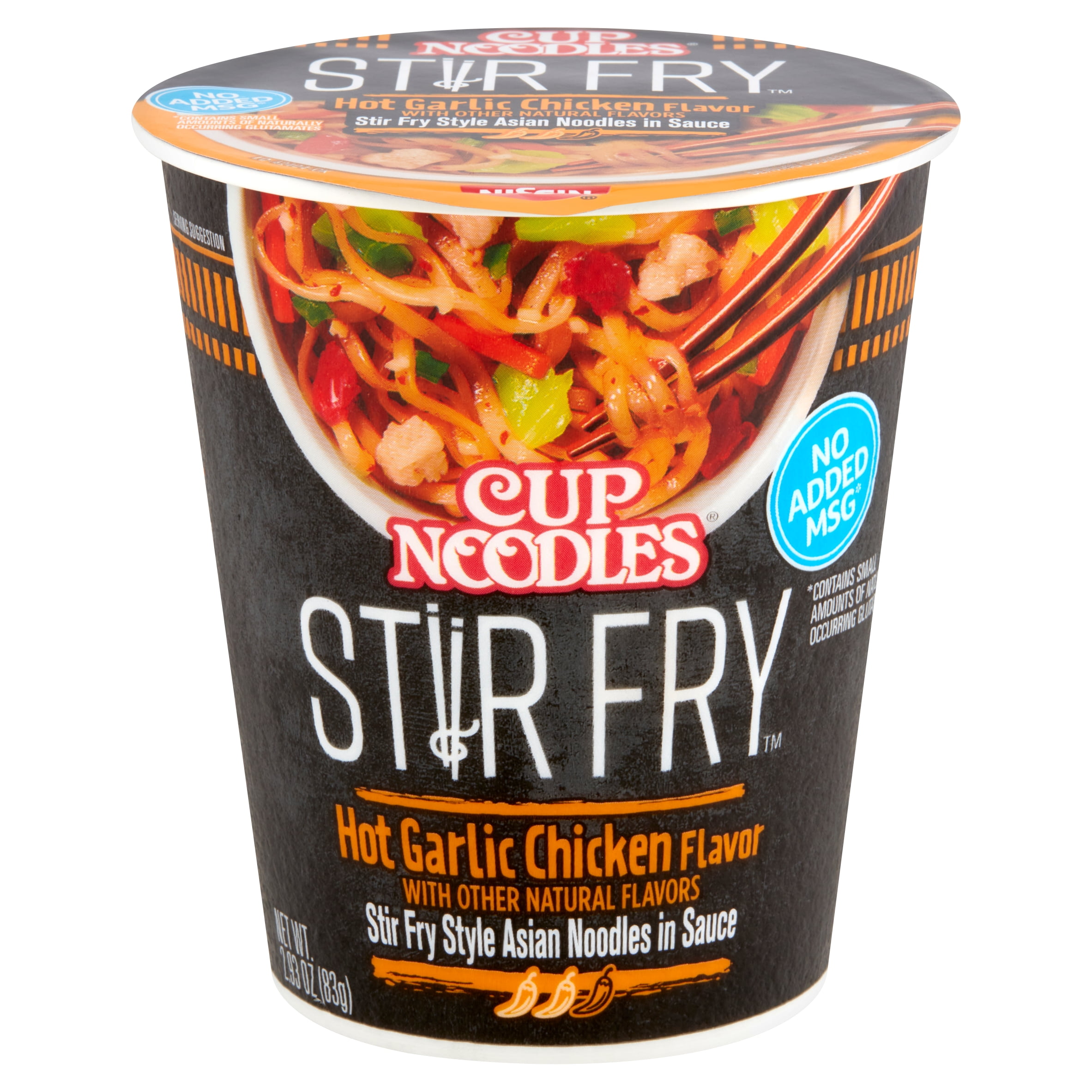 Nissin Cup Noodles, Spicy Stir Fry Style, Hot Garlic Chicken Flavor ...