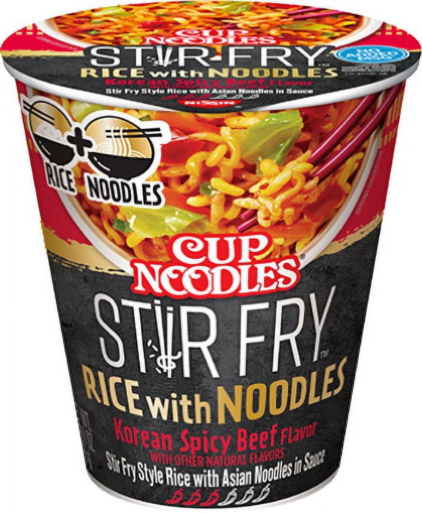 Nissin Asian Food Pack: Cup Noodles Stir Fry Rice & Noodles, Korean Spicy Beef, 2 Ounce Cup ...